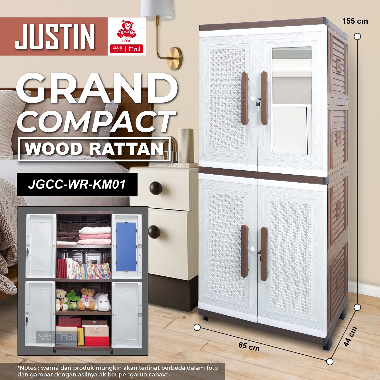 Jual CLUB Plastik JUSTIN Grand CLUB Compact - Lemari Pakaian Plastik - Lemari Plastik Cermin ...