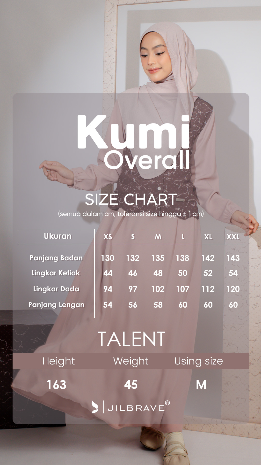 Jual JILBRAVE Kumi Overall Cute Coquette Gamis Inner Motif Pita Korean ...
