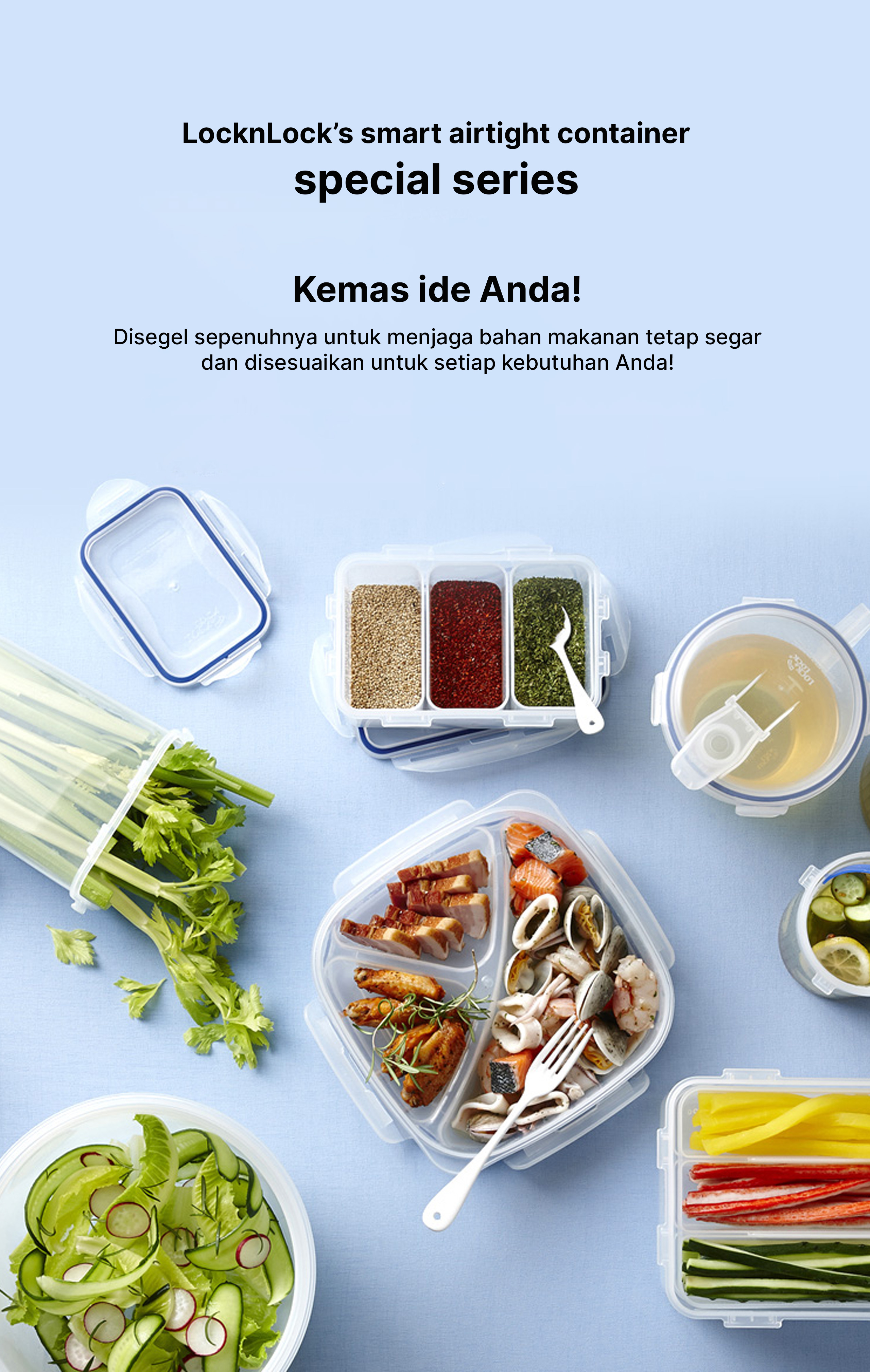 Jual LocknLock Kotak Makan Square Short Food Container with Divider 1 ...