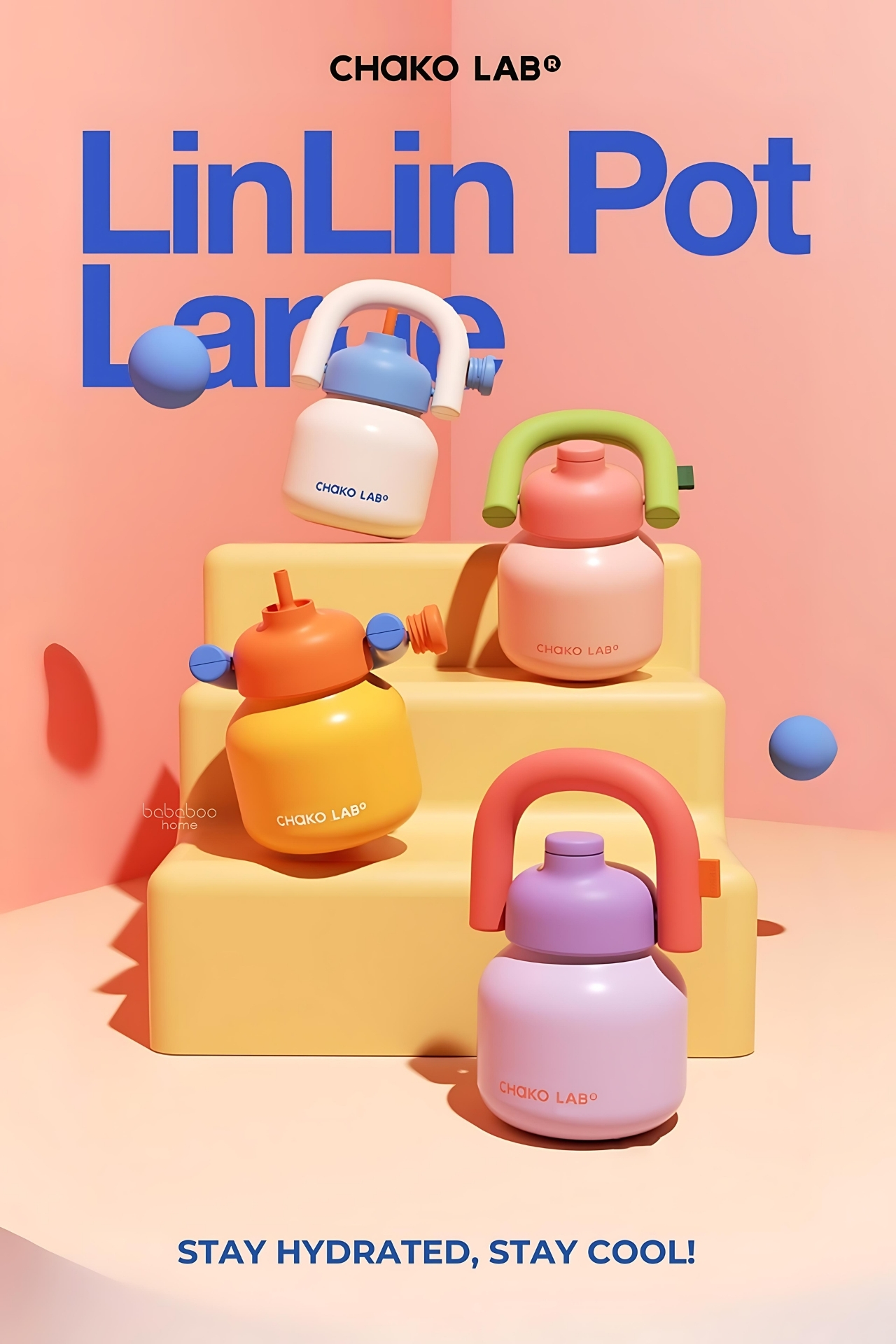 Jual CHAKO LAB Linlin Vacuum Thermos 1000ml - Pink | Shopee Indonesia