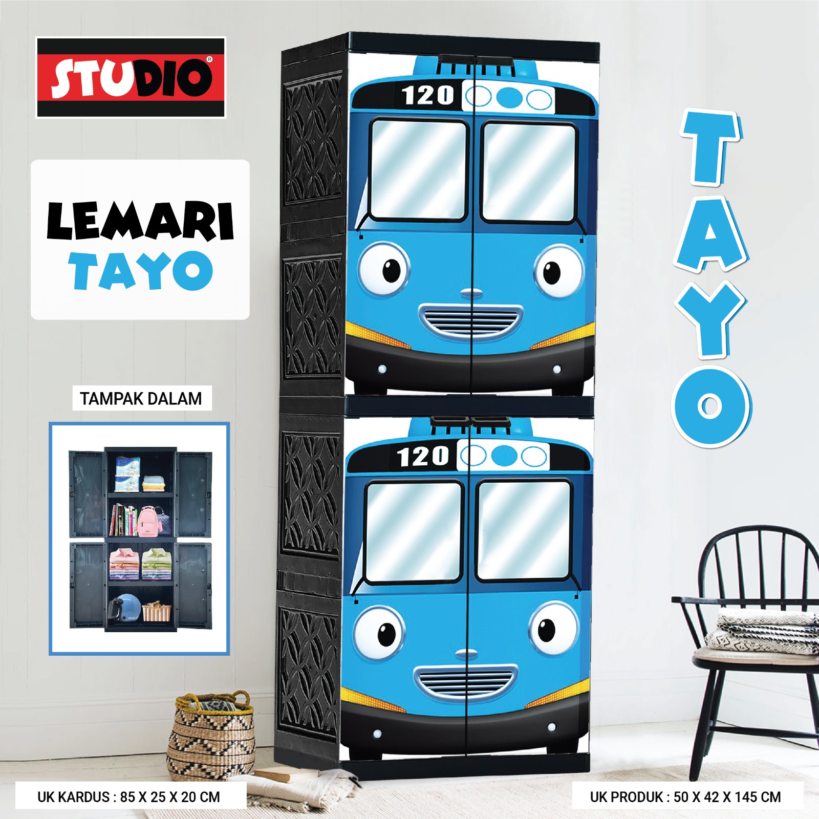 Jual STUDIO - Lemari Anak Printing License Jumbo 2 Pintu Susun 4 ...
