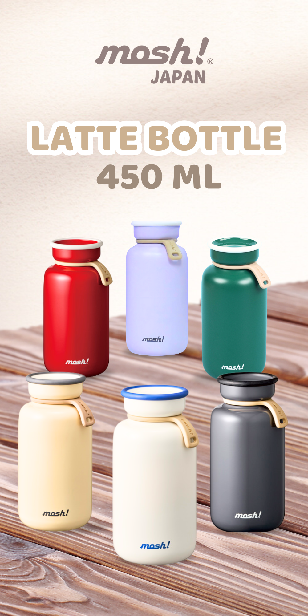 Jual Mosh Bottle Latte Tumbler Stainless Steel 450ML - Botol Minum ...