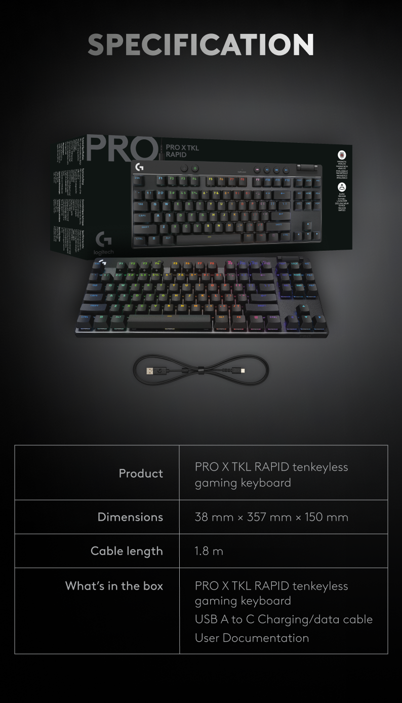 Jual Logitech G PRO X TKL RAPID dengan Switch Analog Magnetik, Mode ...