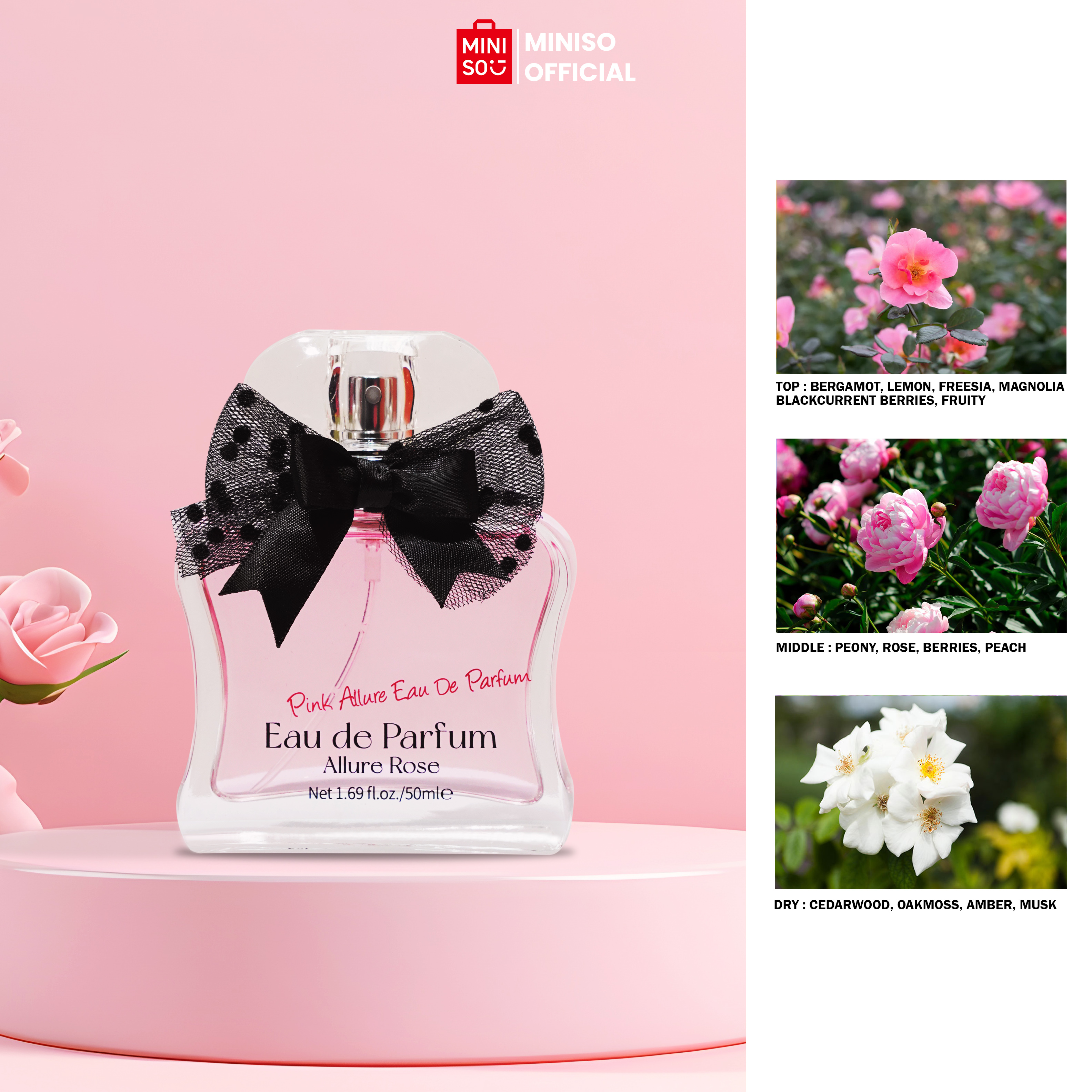 Jual Miniso Parfum Wanita Pink Allure Eau de Parfum Women's Perfume ...