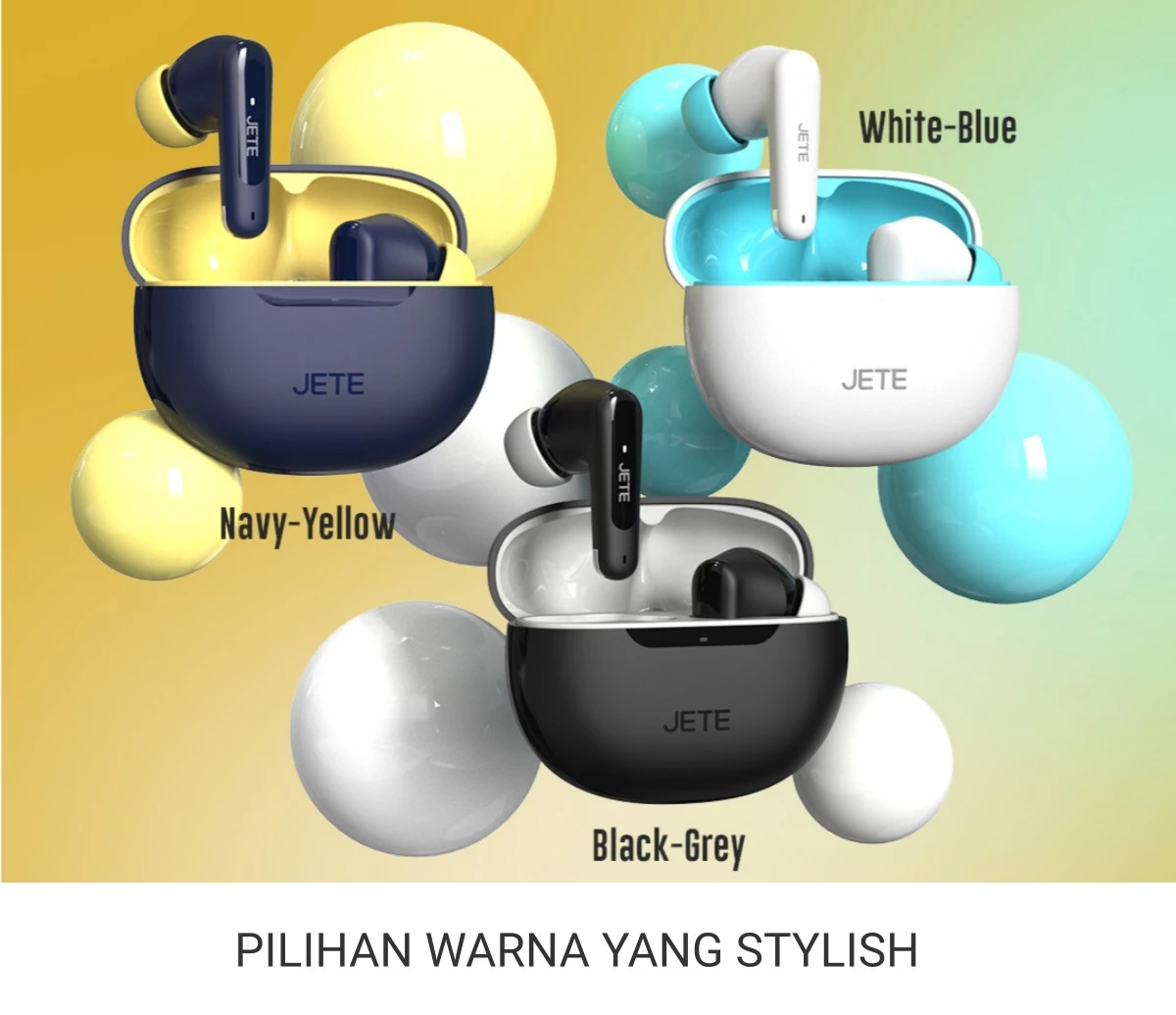 Jual JETE CE7 TWS Earbuds Headset Bluetooth 5.4 Playtime 24H Dual Mode ...