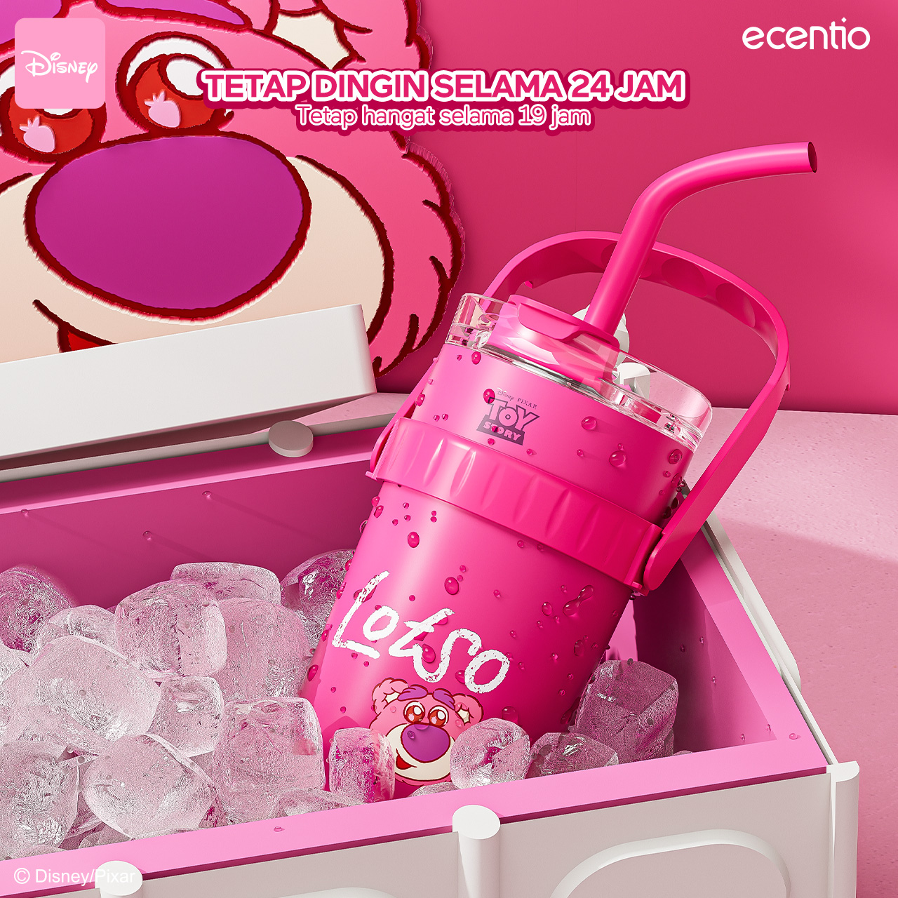 Jual [ecentio surabaya] ecentio tumbler stainless 1200ml Disney Lotso ...