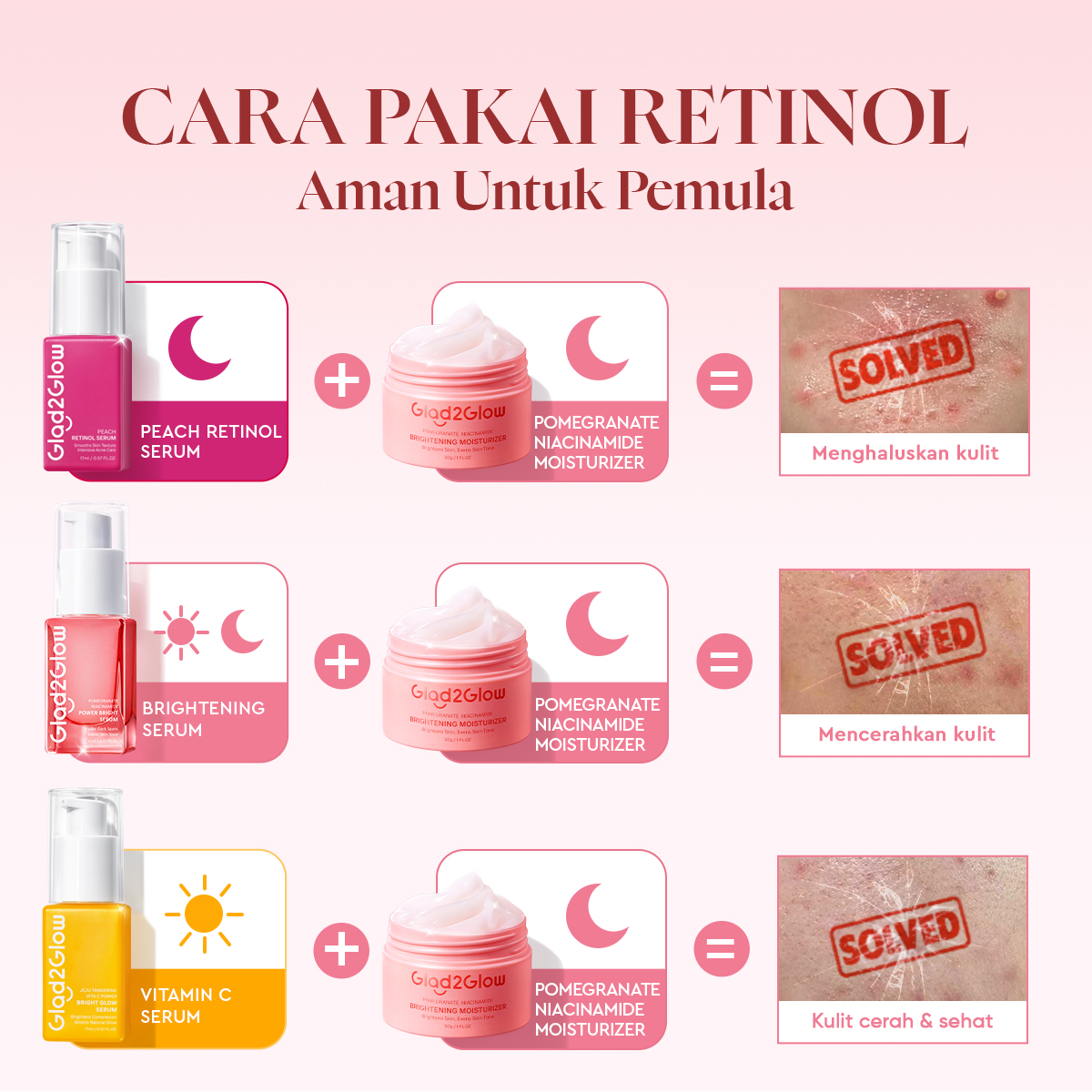 Jual GLAD2GLOW Pomegranate Niacinamide Brightening Moisturizer Pelembab ...