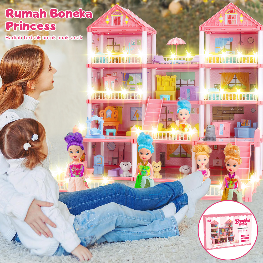 Jual Wetech Mainan Princess Castle 15 Houses Rumah Rumahan Doll House ...