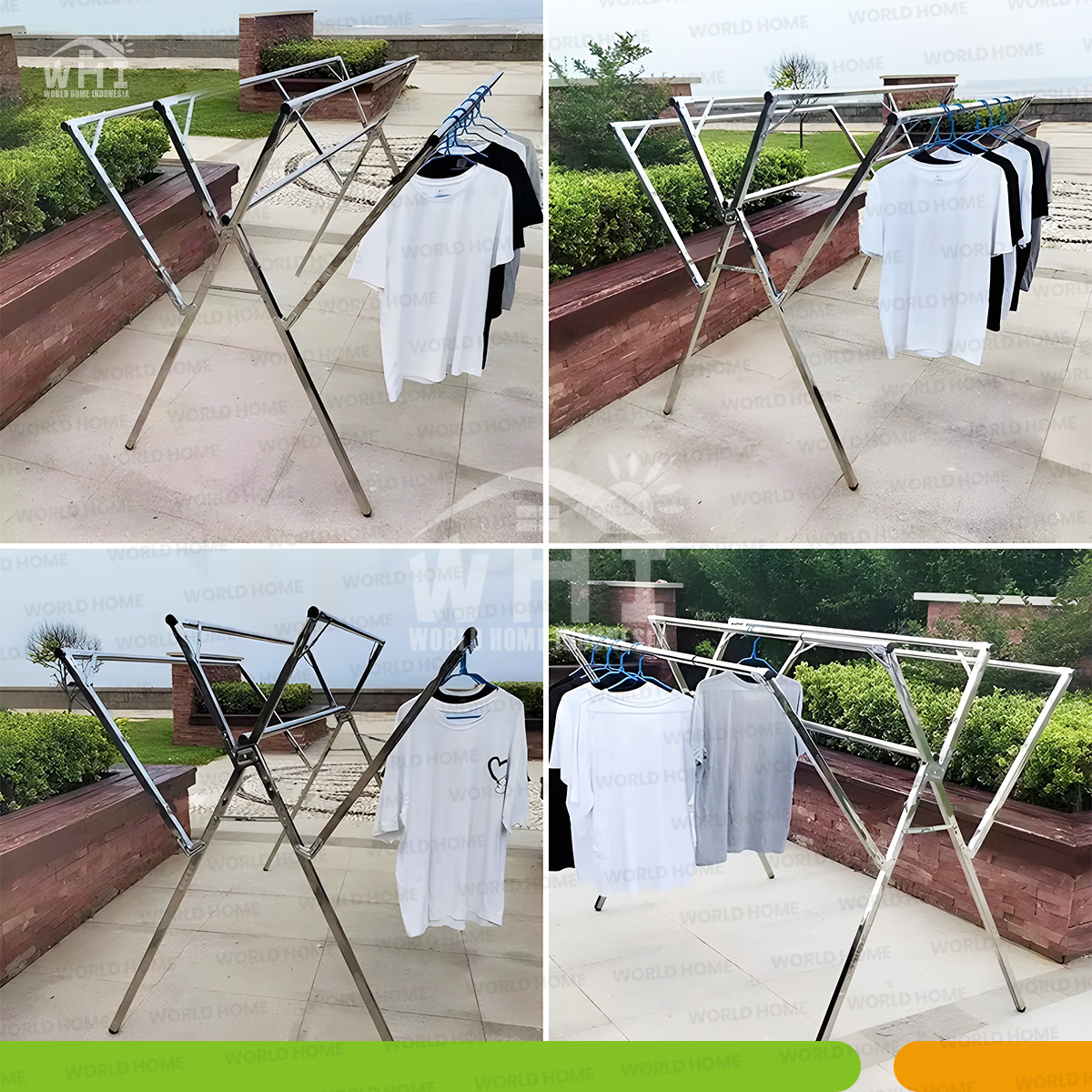Jual World Home Jemuran Baju Stainless Jemuran Lipat Portable Anti ...