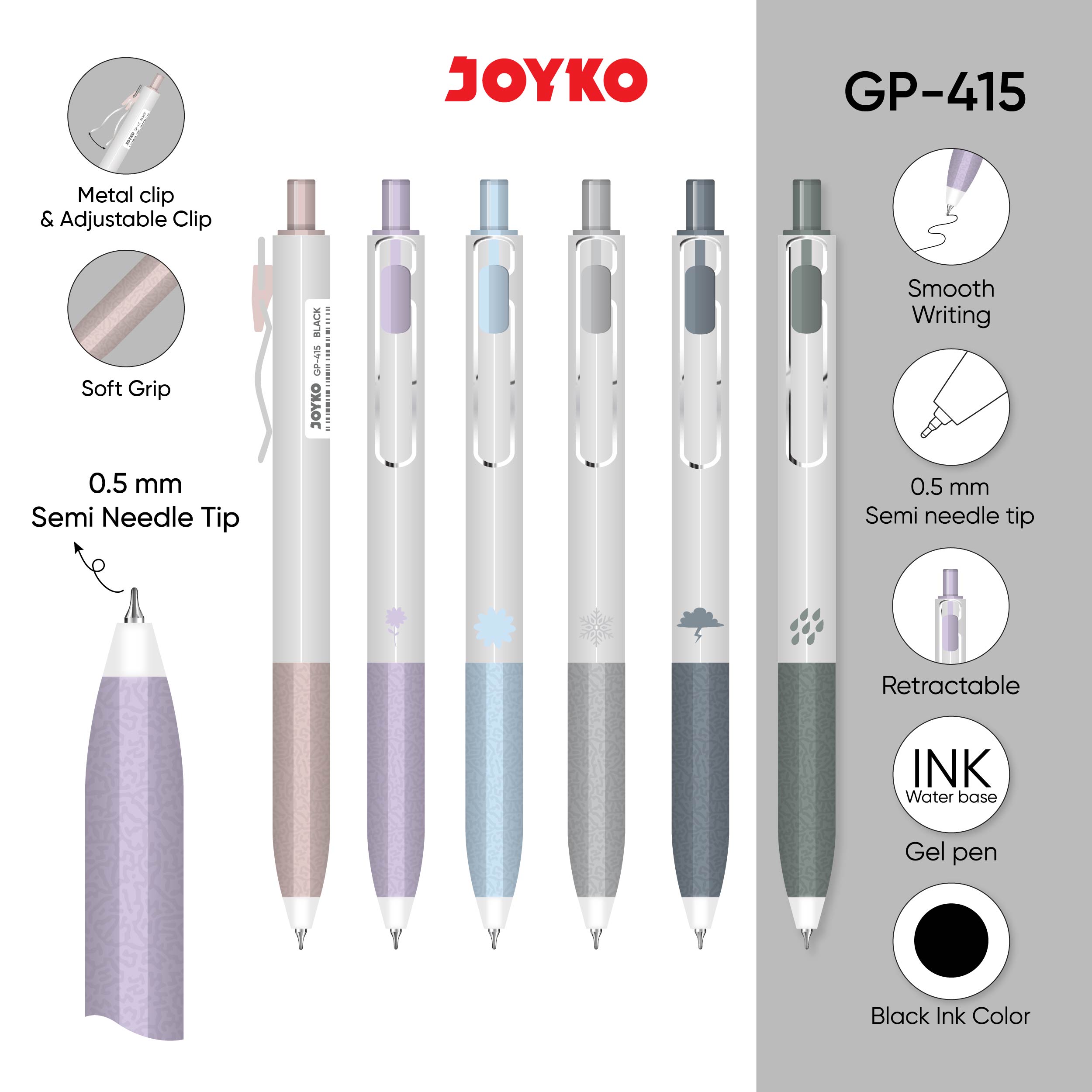 Jual Gel Pen Pulpen Pena Joyko GP-415 Jumbo Refill Gel 0.5 mm | Shopee Indonesia