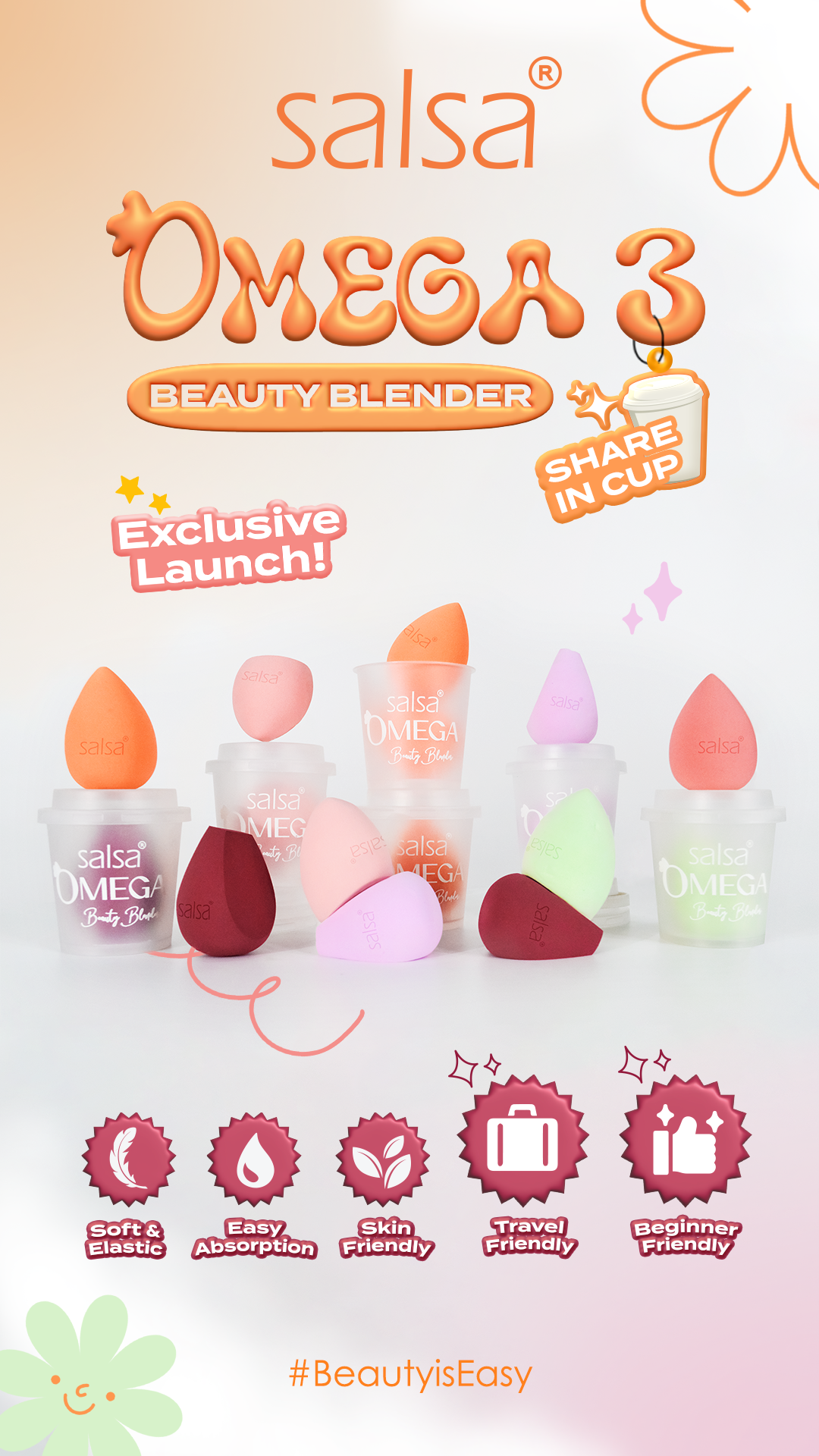 Jual SALSA Omega 3 Beauty Blend Sponge - Makeup Beauty Blend Spons for ...