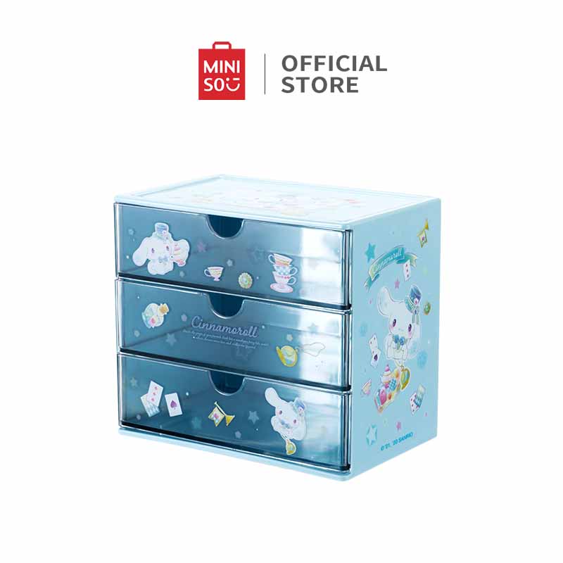 Jual Miniso x Sanrio Kotak Penyimpanan Desktop Drawer Organizer Tiga ...