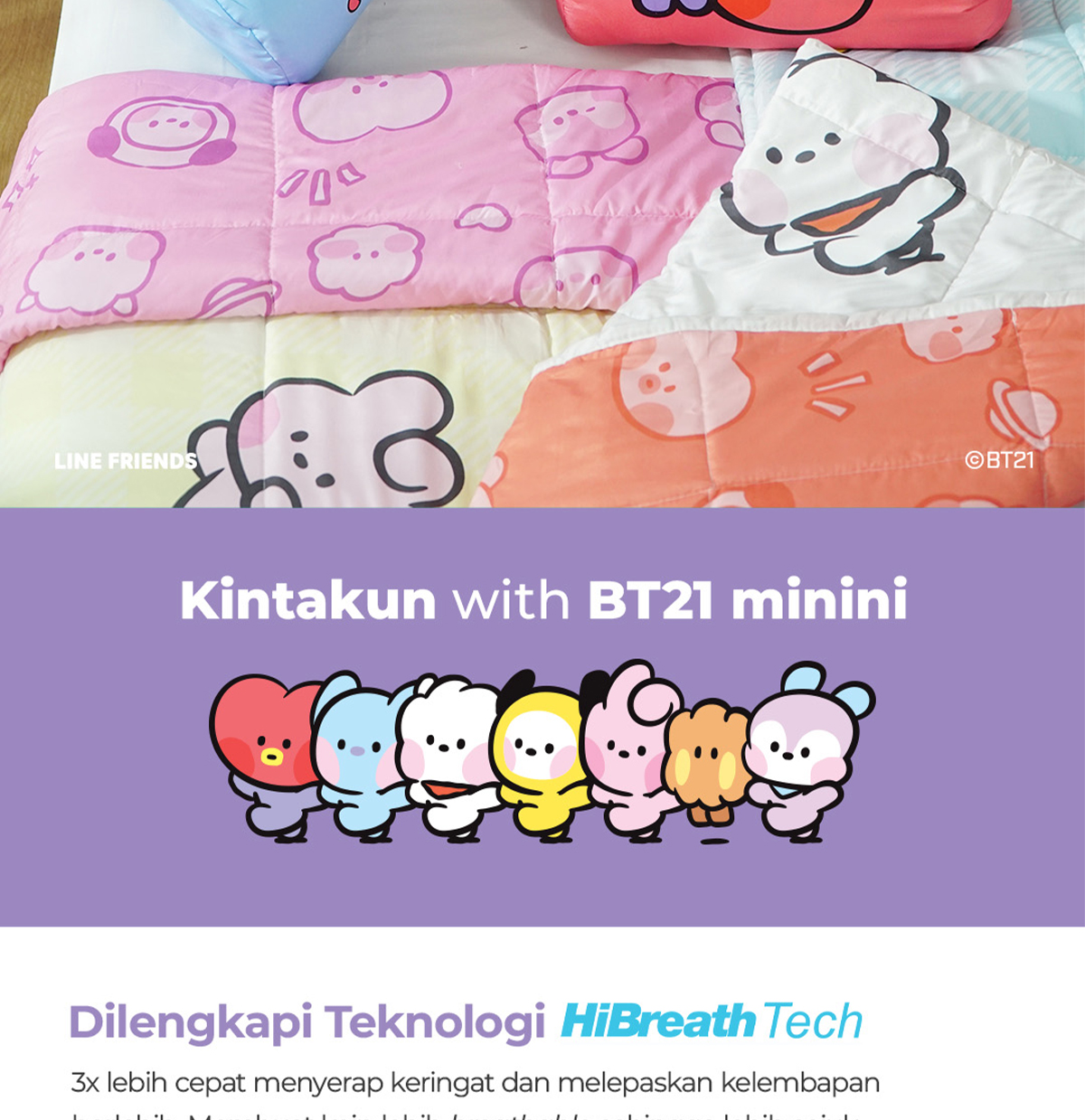 Jual Kintakun DLUXE BT21 minini Selimut Travel Karakter Multifungsi 150 x 200 cm KOYA RJ SHOOKY ...