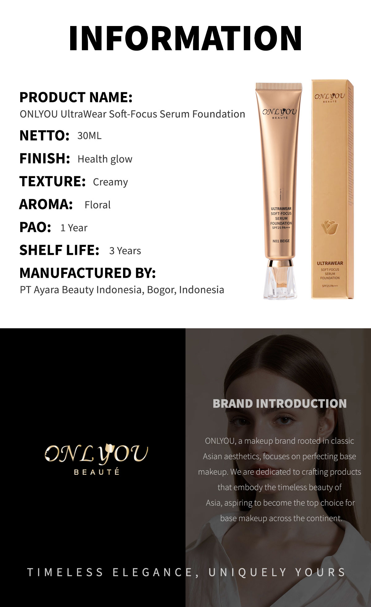 Jual NEW UPGRADE ONLYOU Serum Foundation 24H JAM TAHAN LAMA UltraWear ...