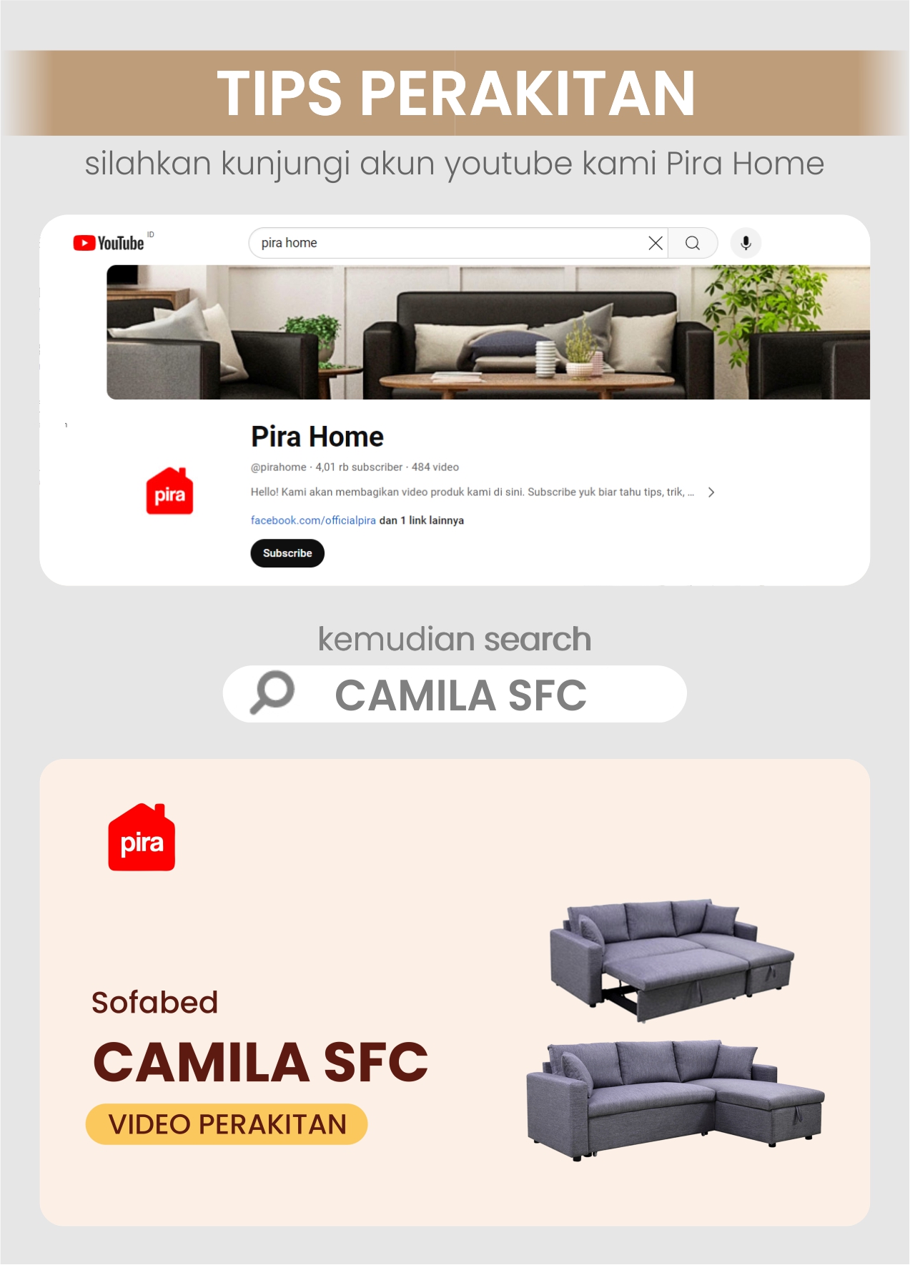 Jual Pira Bavarian - Camila SFC Sofa Multifungsi / Sofa Bed | Shopee Indonesia