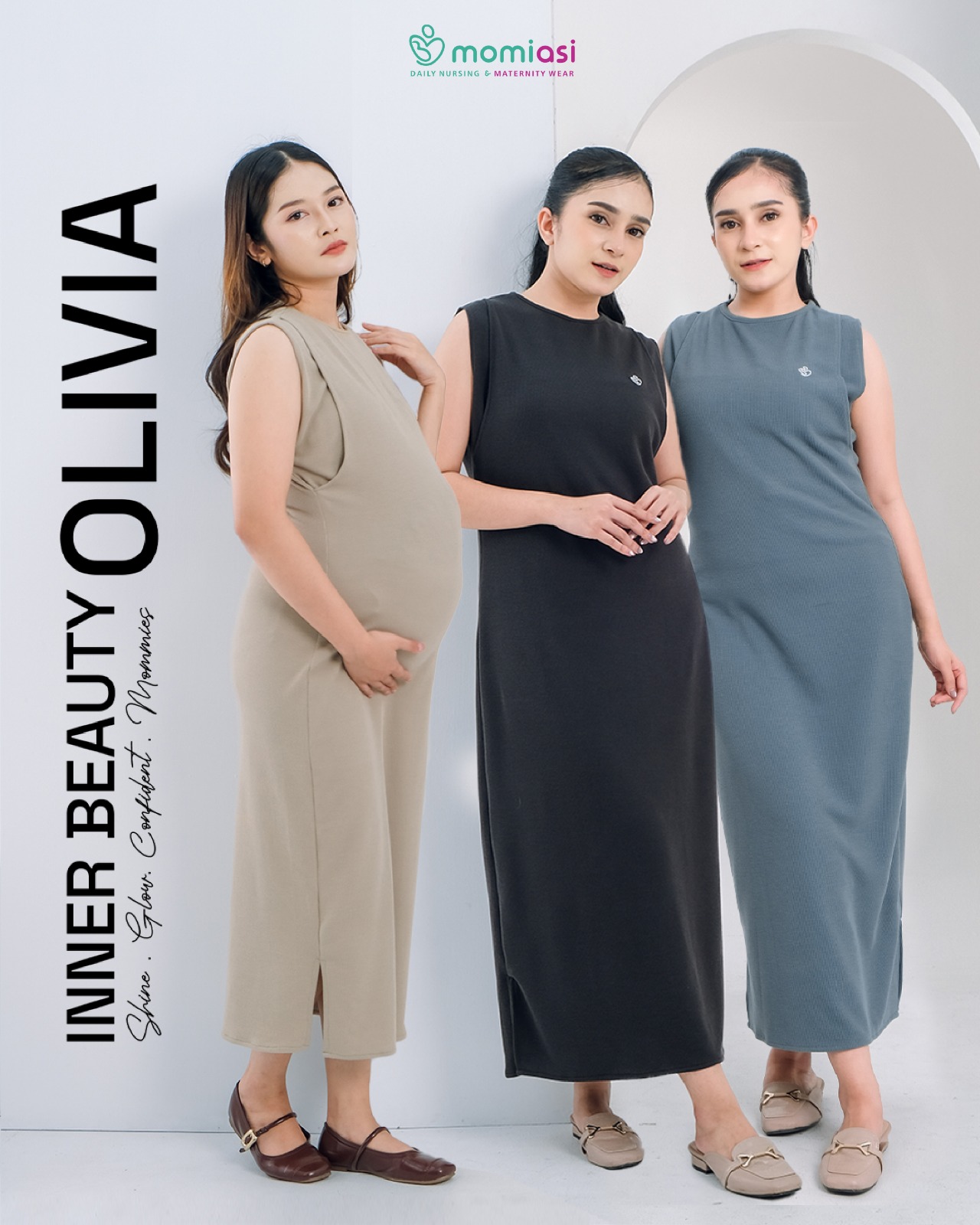 Jual Momiasi - Olivia Inner Dress Knit Premium - Sleeveless Inner Dress ...