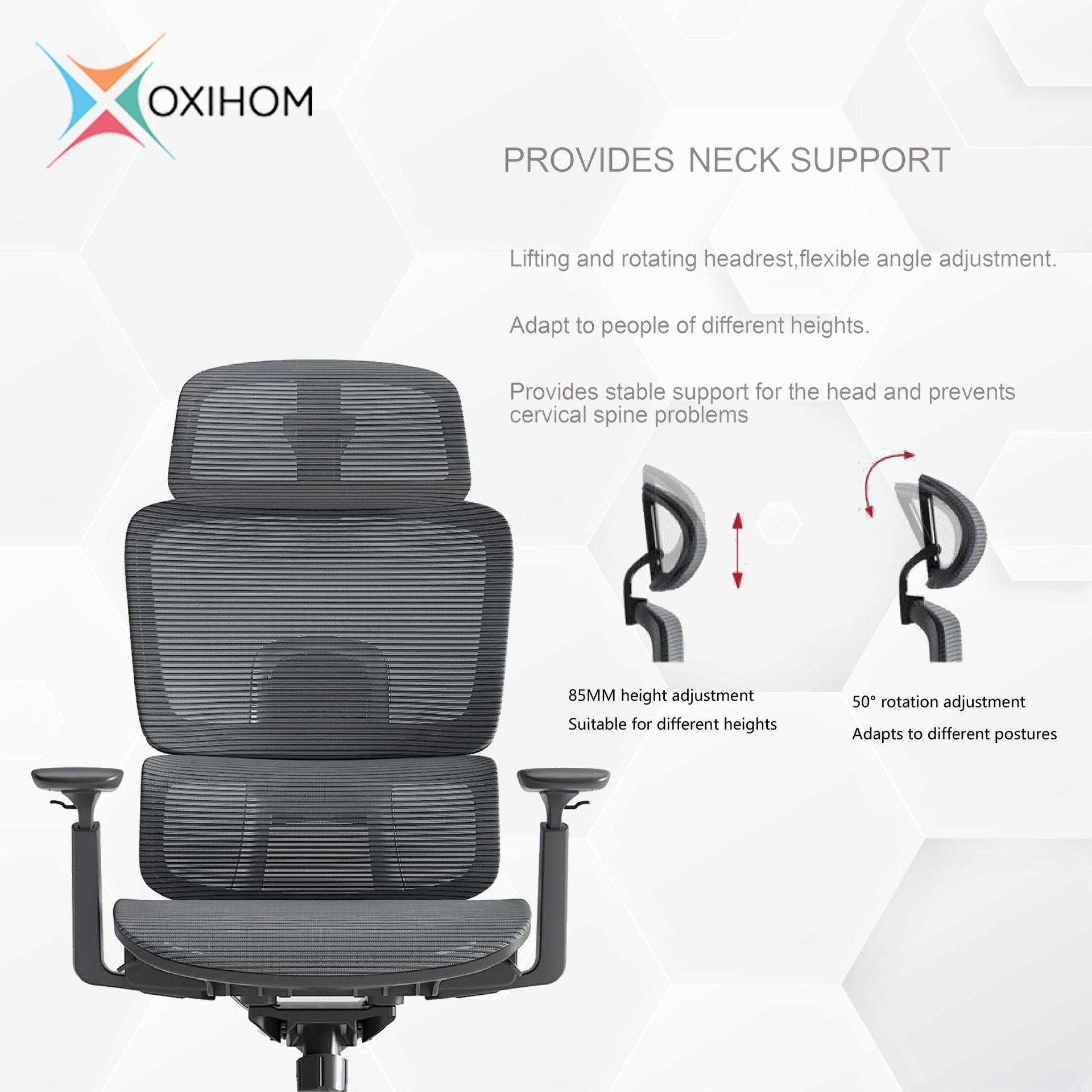 Jual OXIHOM T8 Kursi Mesh Kursi Kantor Kursi Kerja Mesh Chair Ergonomic ...