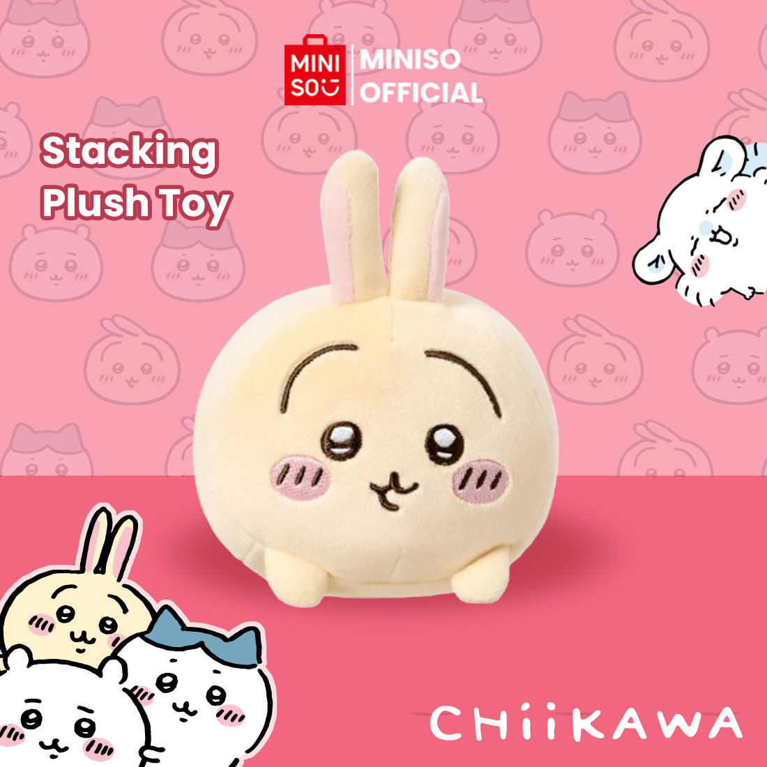 Jual Miniso x Chiikawa Collection Stacking Plush Toy Boneka Bentuk Lucu ...