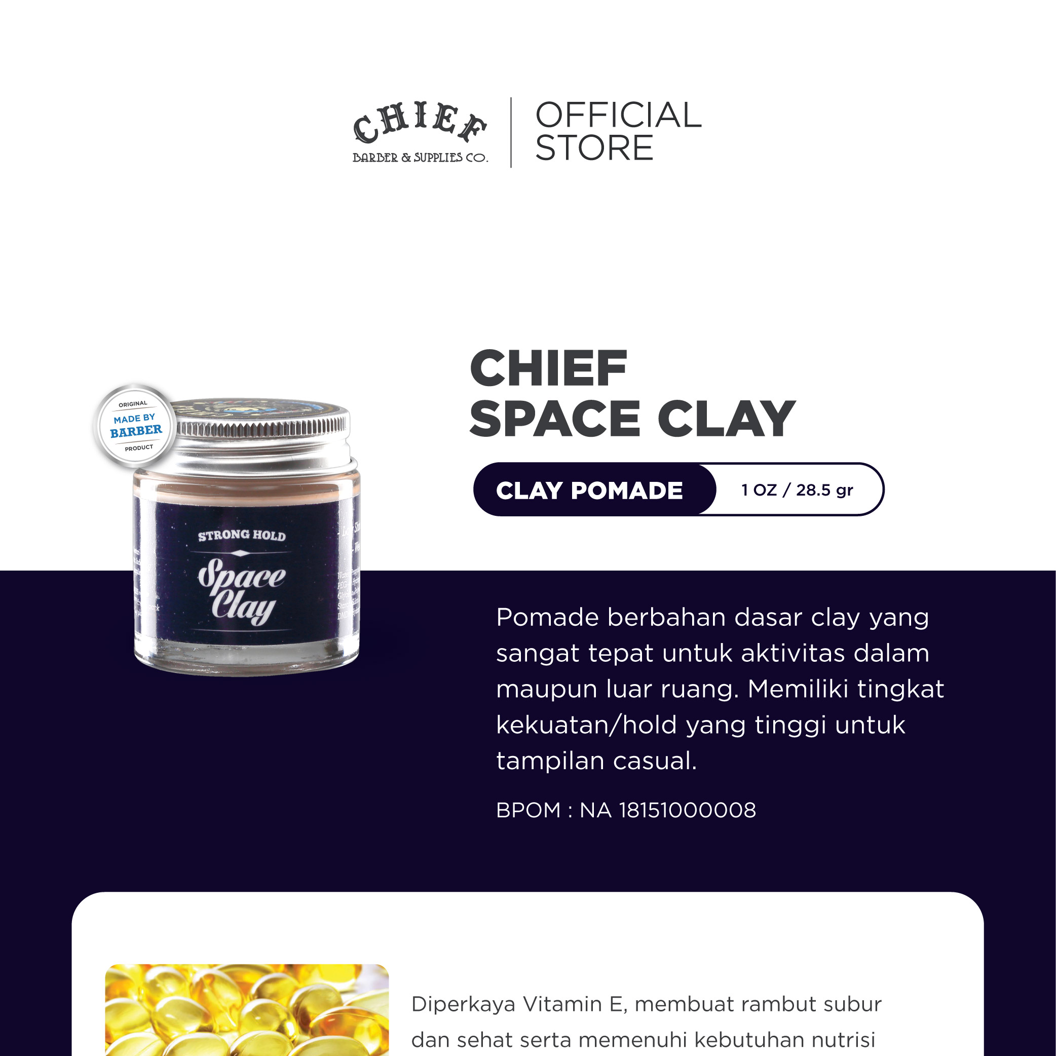 Jual Chief Space Clay Travel Size Pomade 28,5gr – Travel Friendly ...