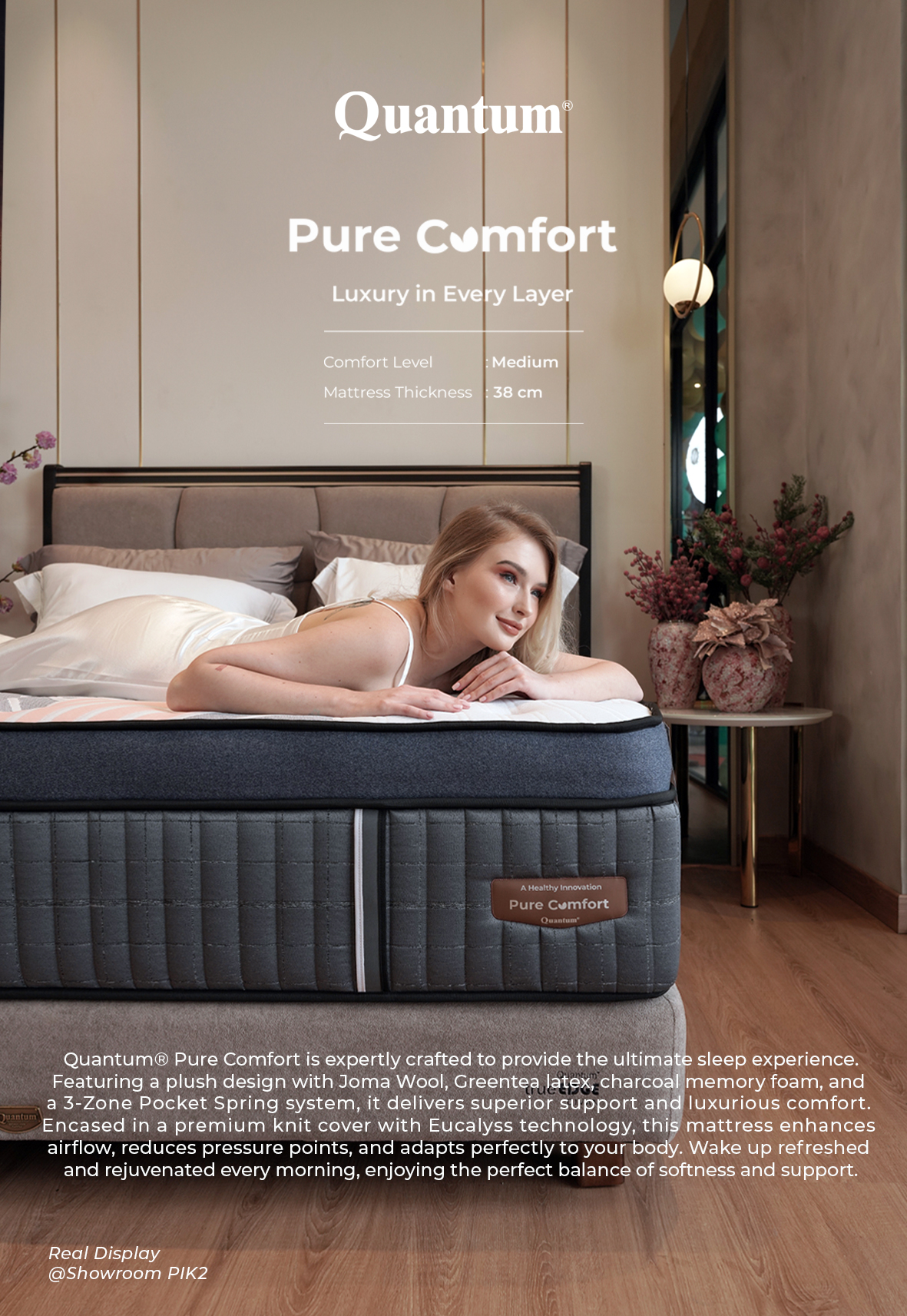 Jual Quantum Pure Comfort - Kasur Springbed Joma Wool / Greentea Latex ...