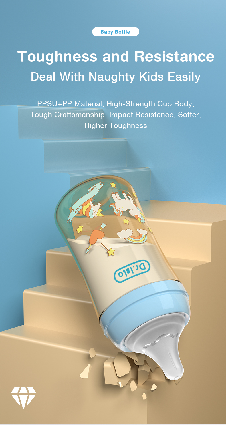 Jual Dr.isla Dot Bayi Botol Susu 160Ml/240Ml Botol Minum Bayi BPA Free Botol Bayi Newborn PB01 ...