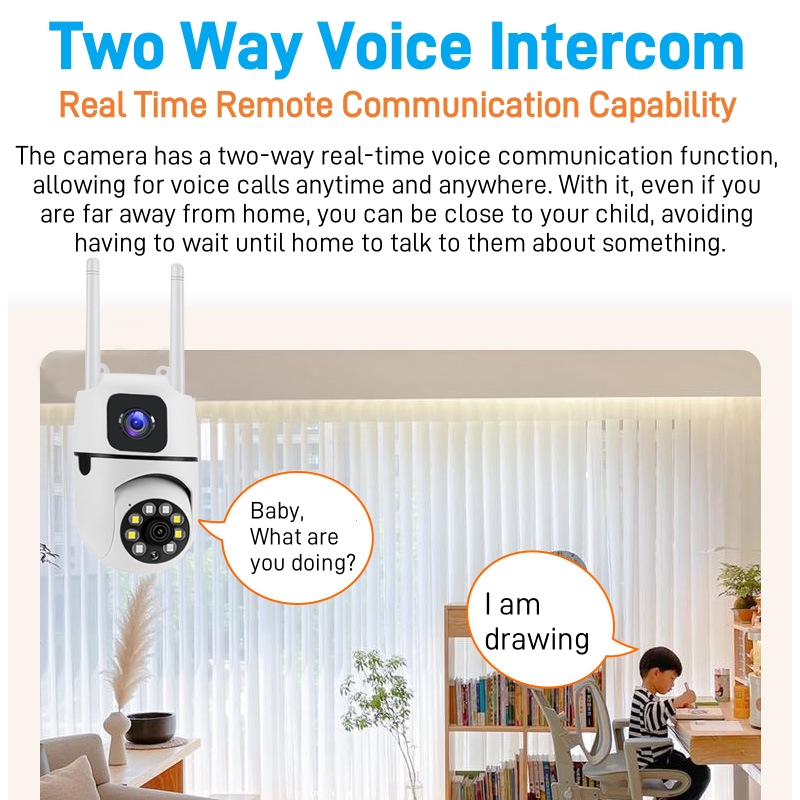 Jual V380 Pro Dual Lens Outdoor CCTV Wifi HD Human Tracking Malam Lensa IP66 Weather-Proof CCTV ...