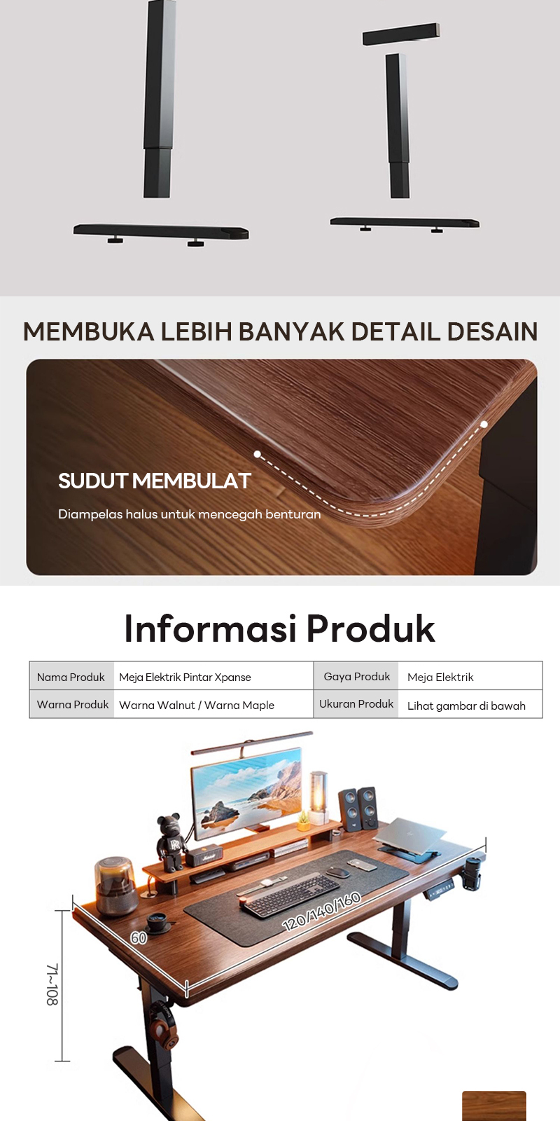 Jual Xpanse Meja Kerja Elektrik Meja Belajar Meja Komputer Meja Kantor ...