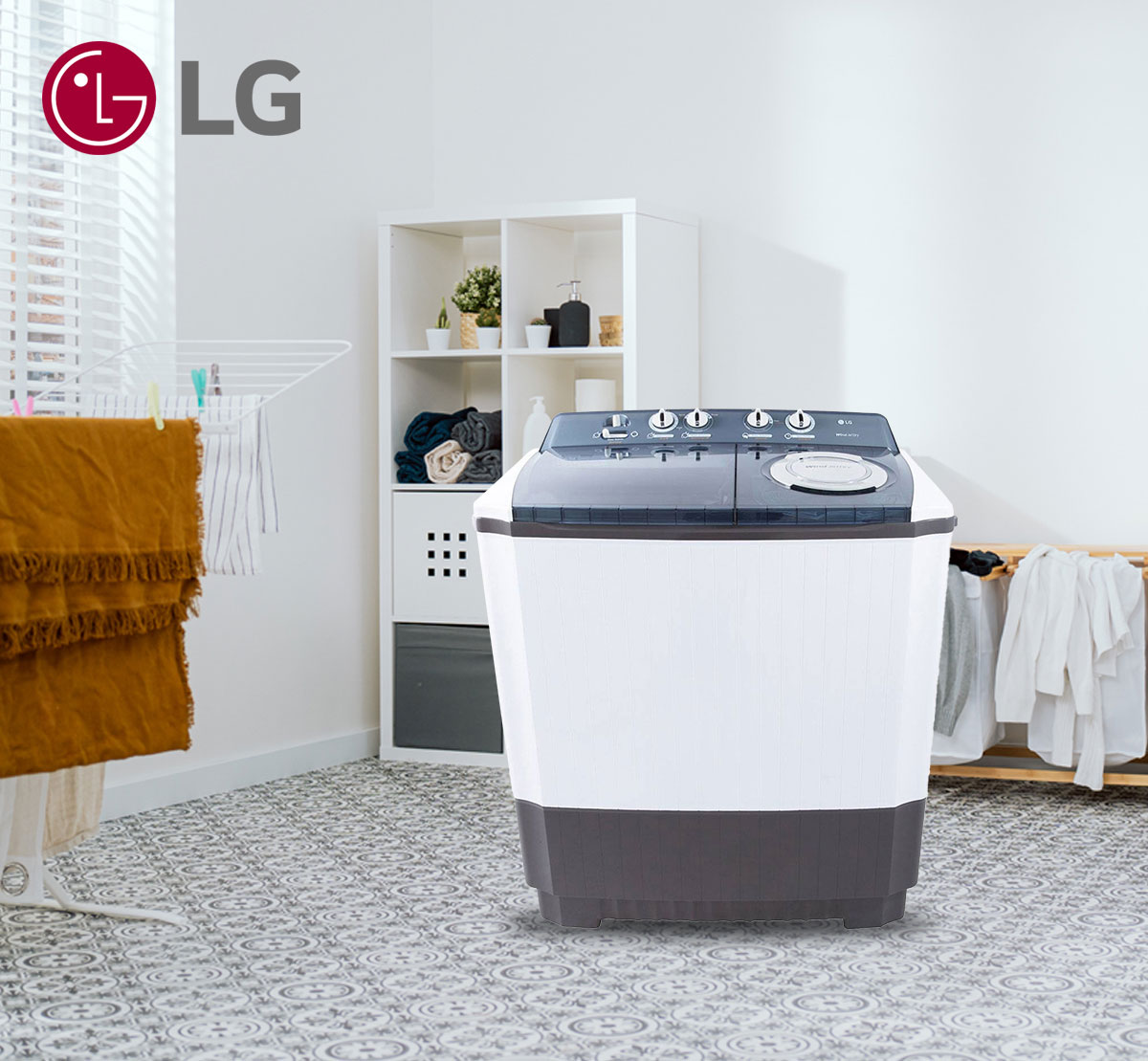 Jual LG MESIN CUCI WASHING MACHINE 10KG, 2 Tabung Top Loading | Dengan ...