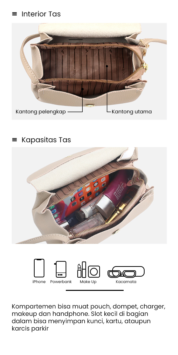 Jual 【Ella Bag】MOCO Fashion Tas Sling Bag Wanita Tali Selempang Mini Lucu dengan Bag Charm 1818 ...