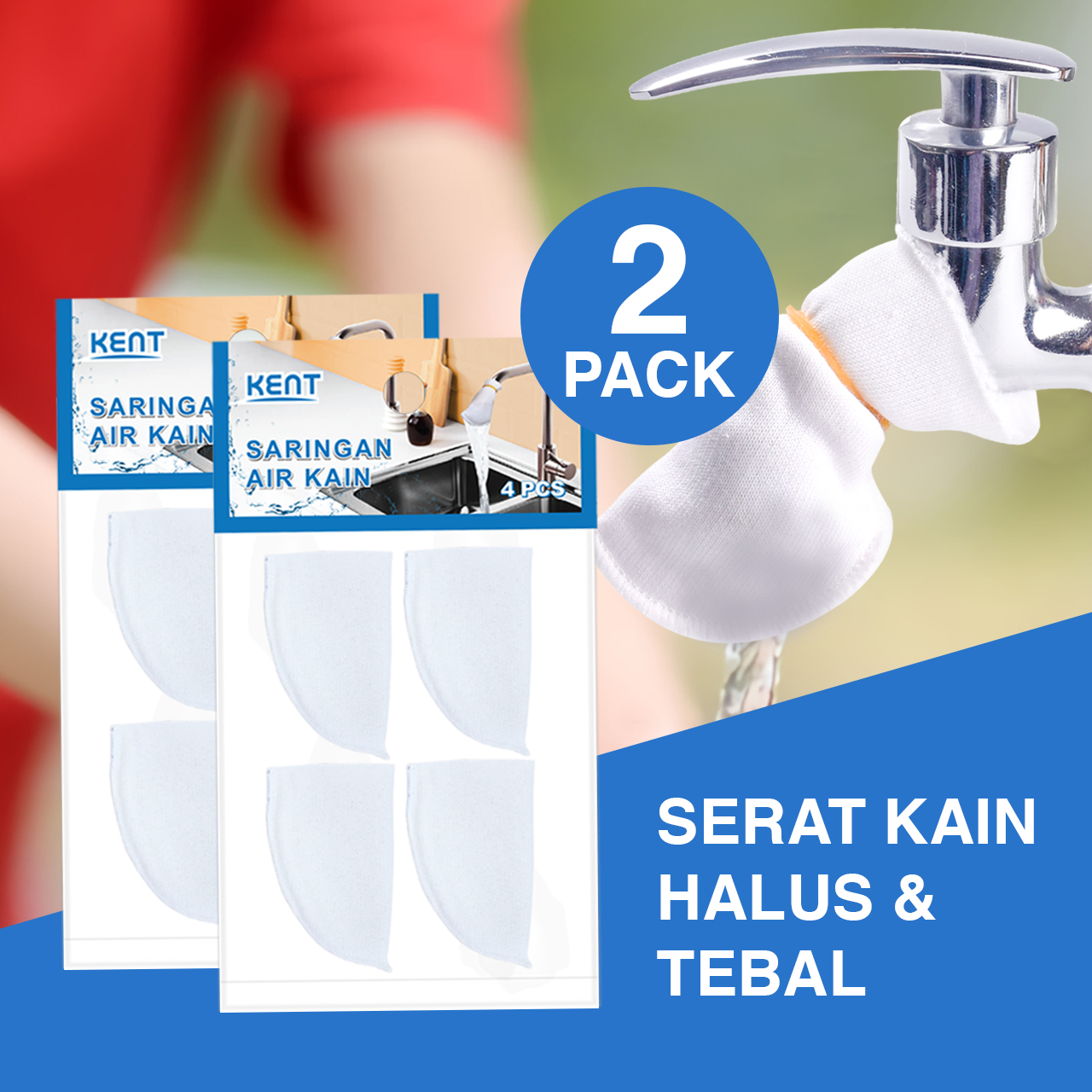 Jual PAKET HEMAT Kent Saringan Kran Air Kain ISI 2 PACK (8 PCS ...
