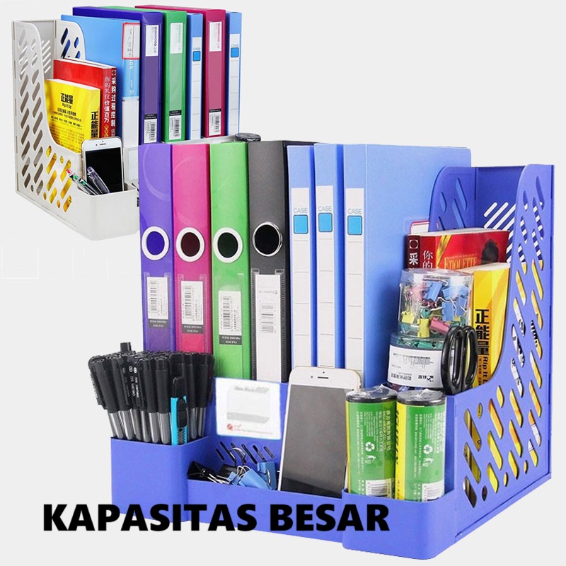 Jual Paus Biru - Rak Buku Organizer File dengan Tempat Pena Box File ...