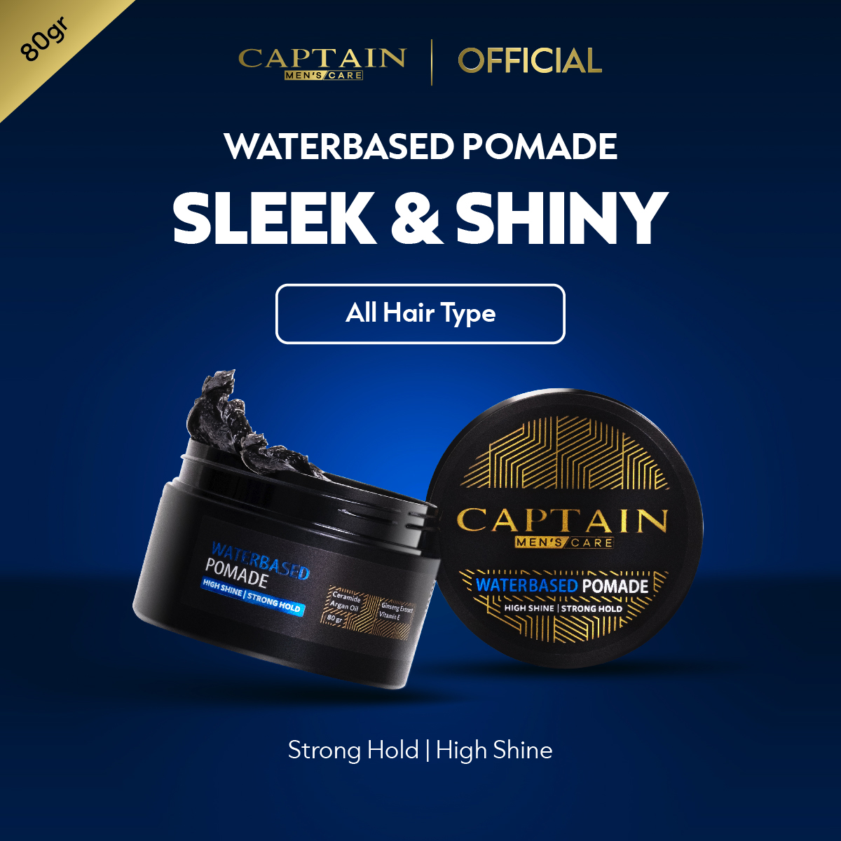 Jual Captain Men's Care Water Based Pomade 80gr | Shopee Indonesia