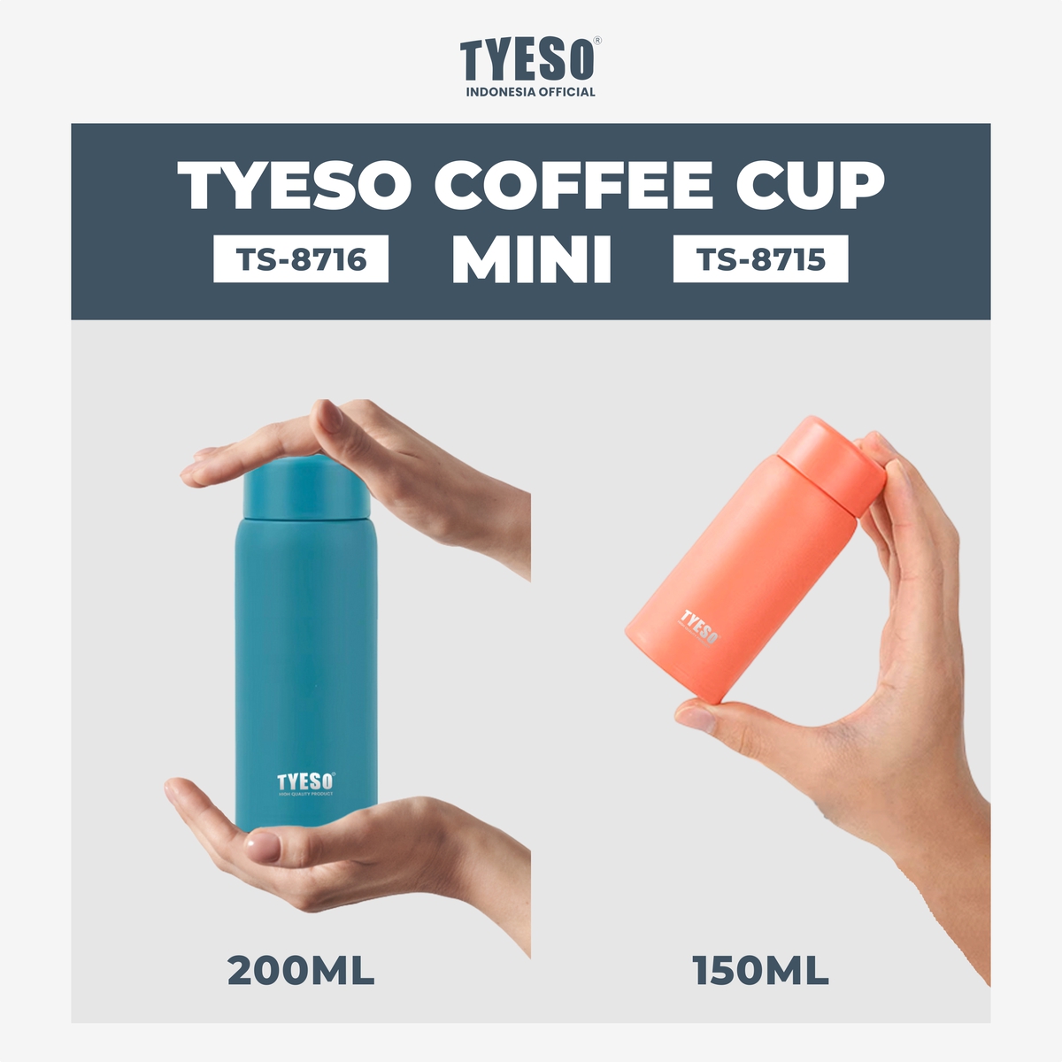 Jual TYESO Tumbler Mini 200 ML TS-8716 Coffee Cup Vacuum Insulated Botol Minum Mug Kecil Lucu ...