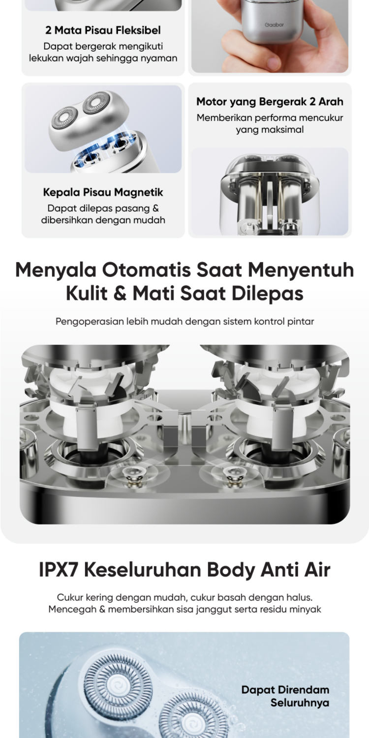 Jual Gaabor Portable Mini Shaver Alat Cukur Jenggot Elektrik Waterproof ...