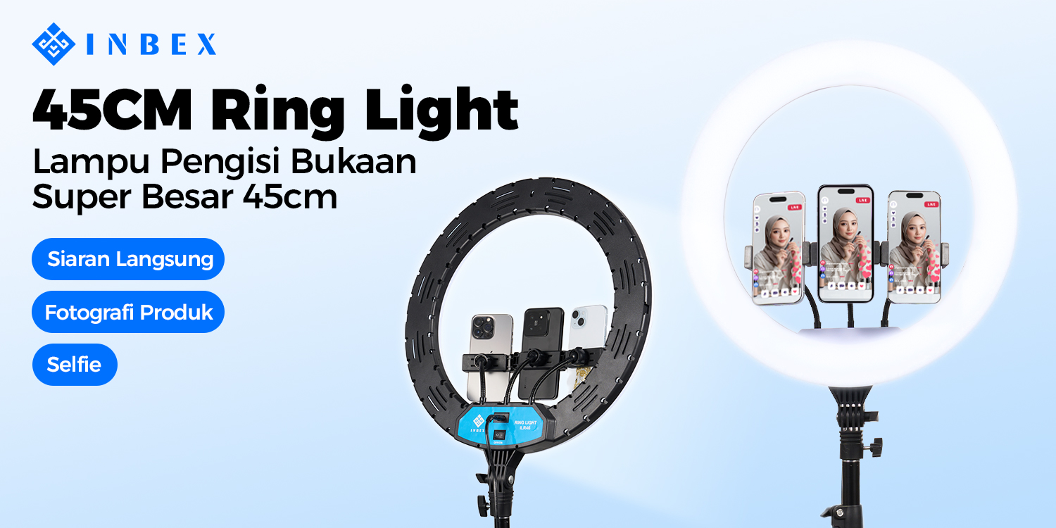 Jual [15%OFF-Besar] INBEX 45CM Ring Light Remote 3 HP Besar Beauty ...