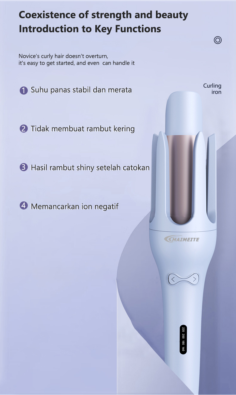 Jual MAIMEITE Catokan Curly Otomatis 32MM Ceramics Curly Rambut Alat Kriting Rambut Catokan ...