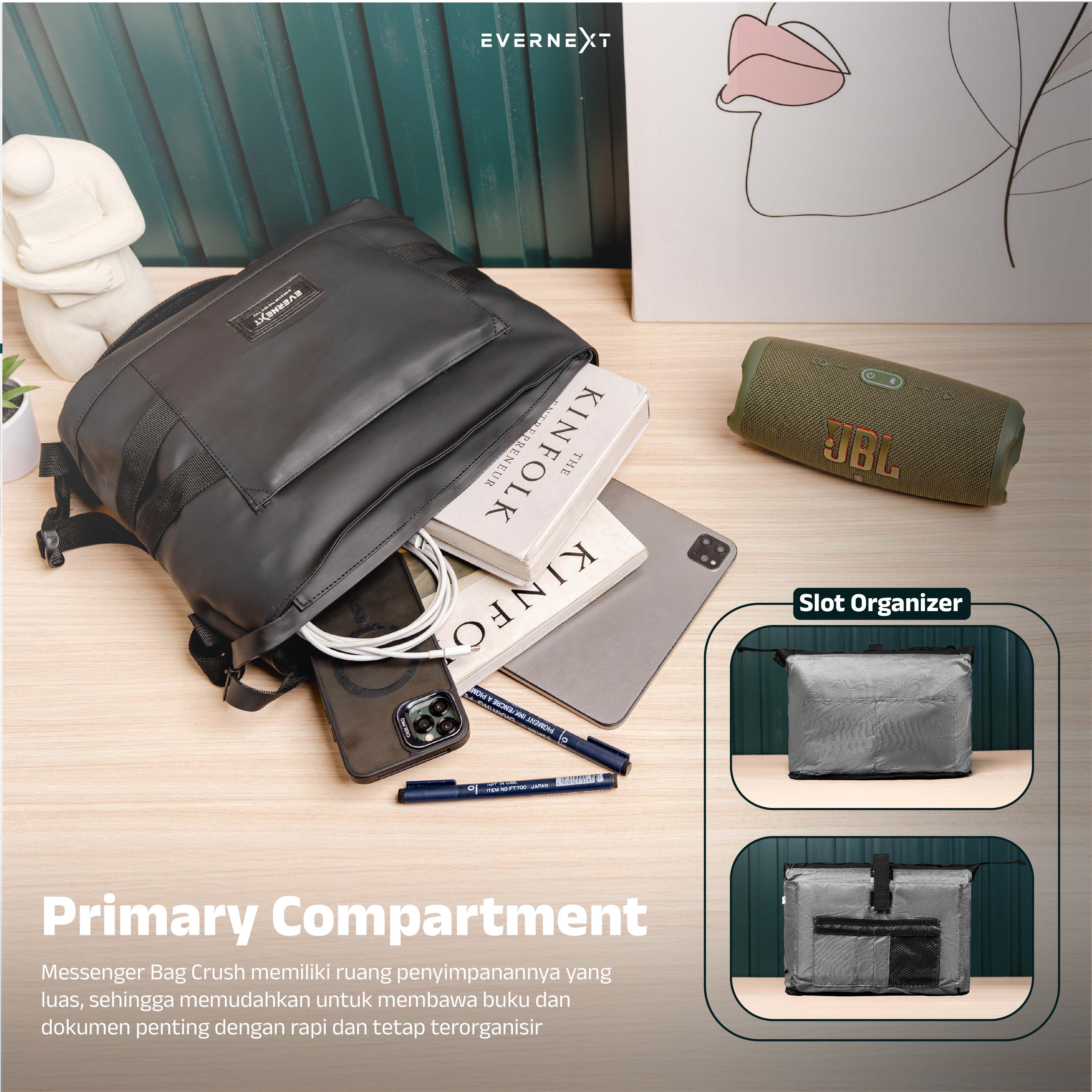 Jual Evernext - Messenger Bag Pria Anti Air Tas Selempang Pria ...