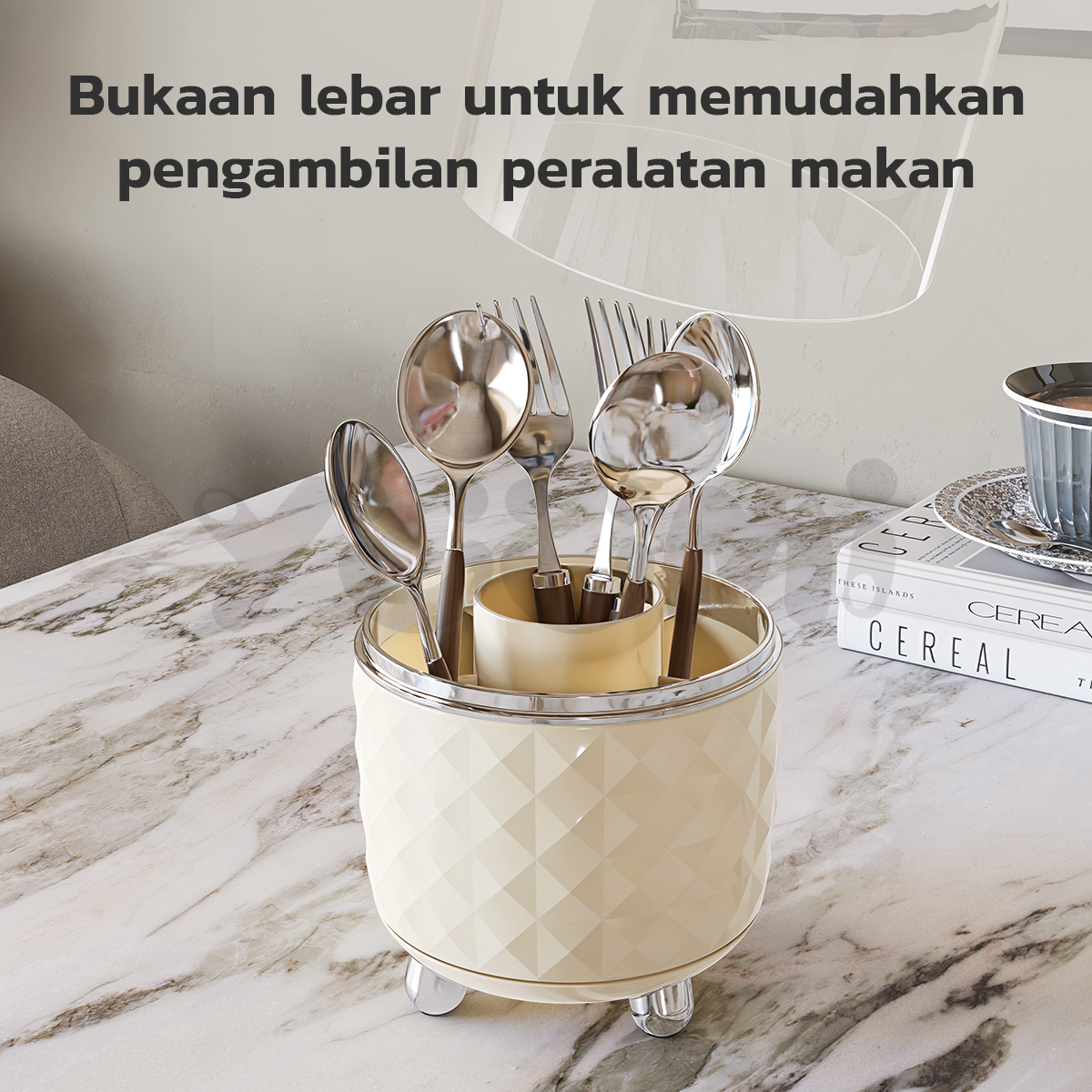 Jual YUUMI Tempat Sendok Garpu Berputar - Organizer Multifungsi untuk ...