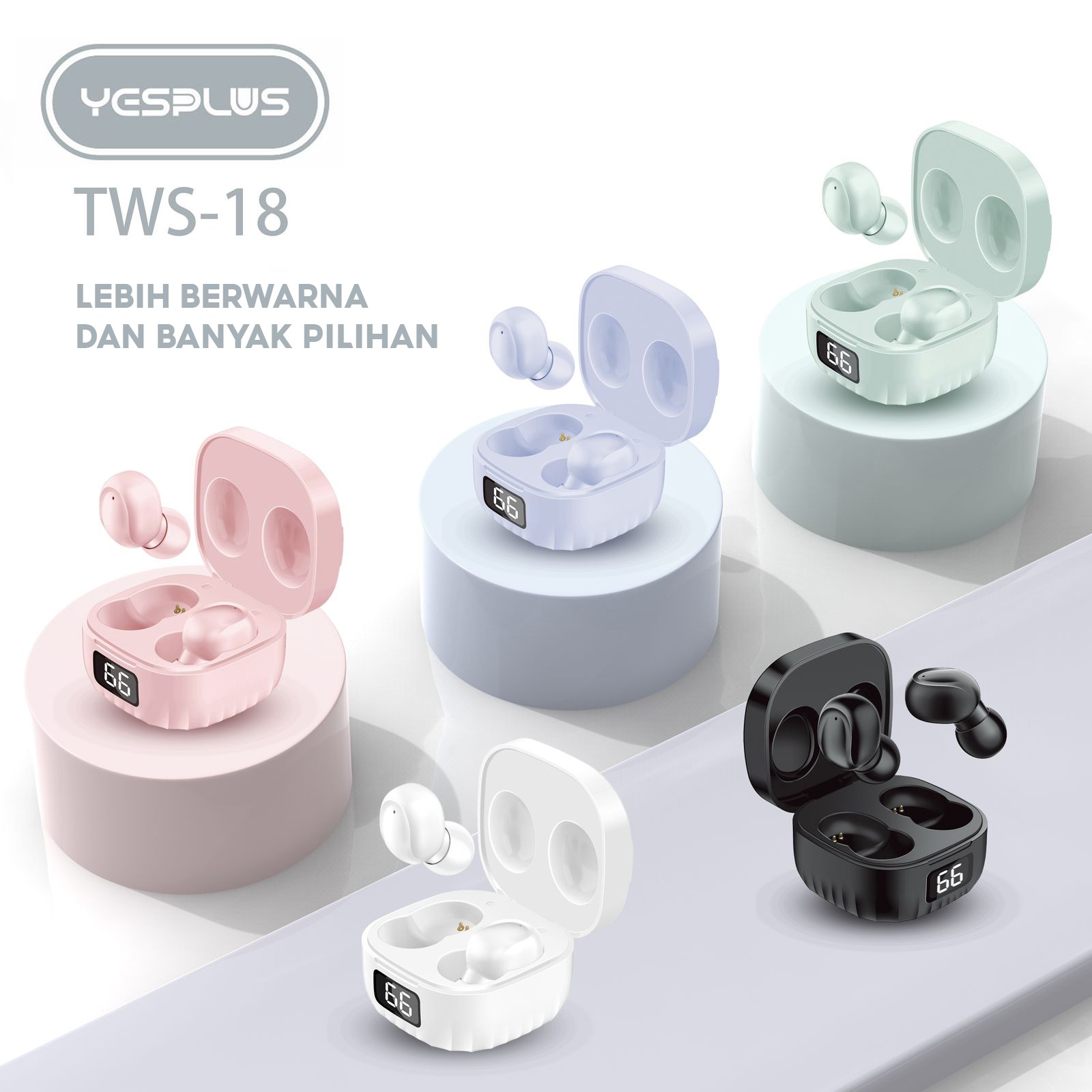 Jual Headset Bluetooth YESPLUS TWS-18 Wireless 5.2 Earphone Airbuds ...