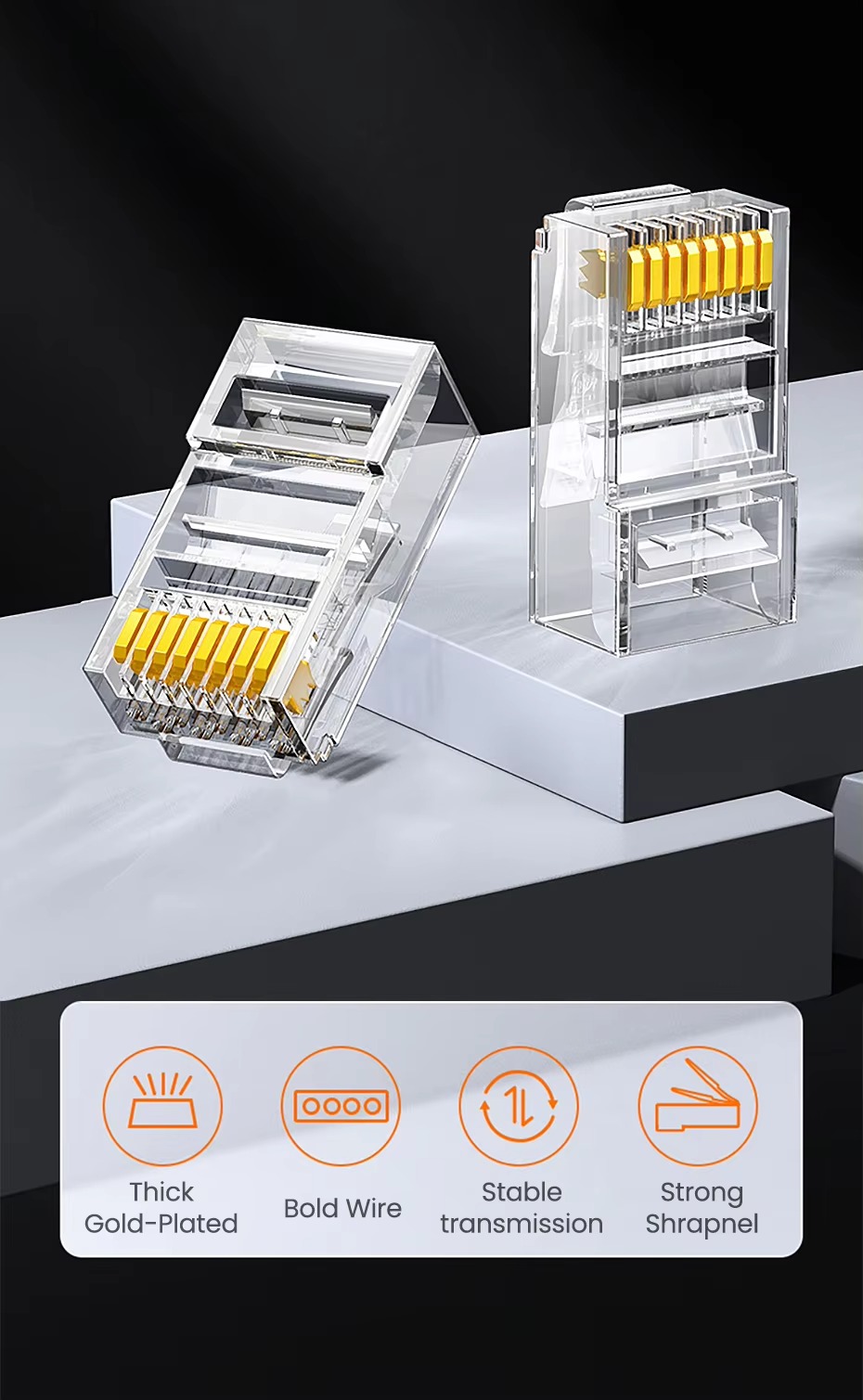 Jual UGREEN Konektor RJ45 Cat5e Cat 6 UTP Modular Plug Ethernet Gigabit ...