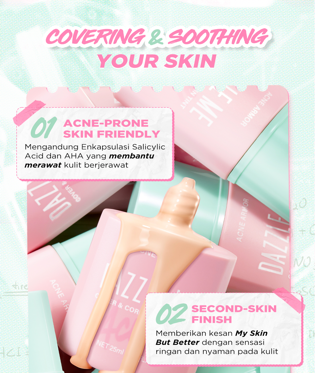 Jual DAZZLE ME Acne Armor Cover & Correct SkinTint Acne - untuk Kulit ...