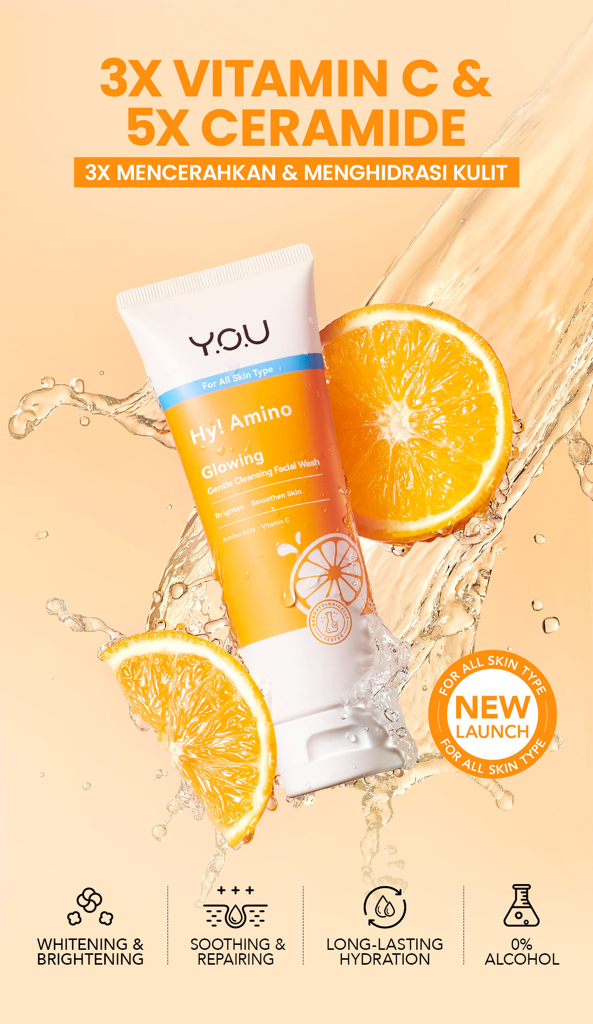 Jual YOU Hy! Amino Glo-Win Brightening Facial Wash Mencerahkan ...