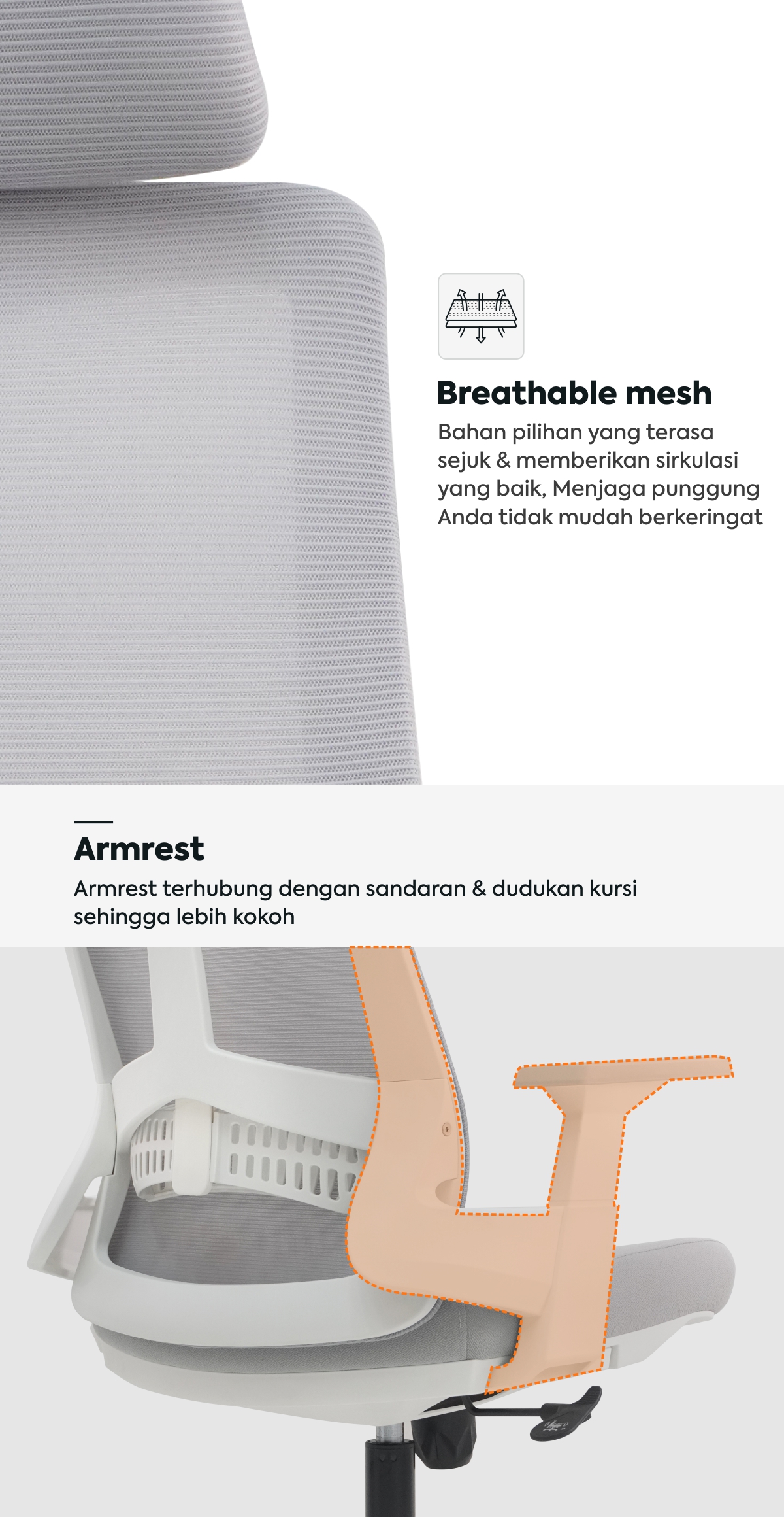 Jual Workdesign Ahsoka PC Kursi Kantor / Kursi Kerja Ergonomis dengan Sandaran Kepala dan Lumbar ...