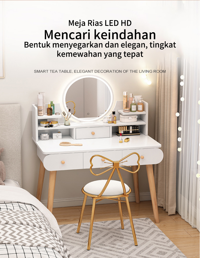 Jual Hidup Mewah Meja Rias Lampu LED/Meja Rias Aesthetic/Meja Rias ...