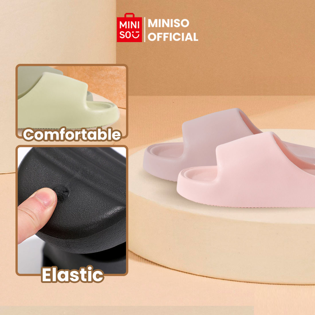 Jual Miniso Sandal Pria dan Wanita Men's Slippers Sendal Wanita Sandal ...