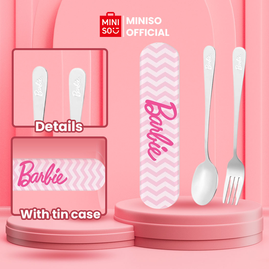 Jual Miniso x Barbie Collection Peralatan Makan Flatware Set Fork ...