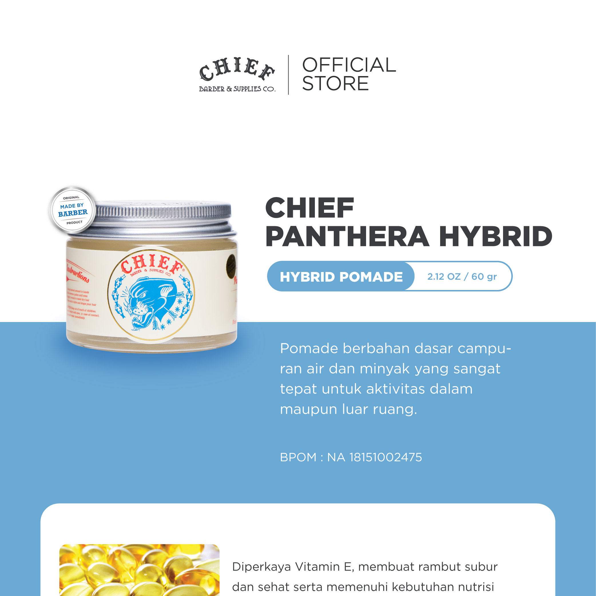 Jual Chief Panthera Hybrid Pomade 60 gr – Versatile Look dan Wangi ...