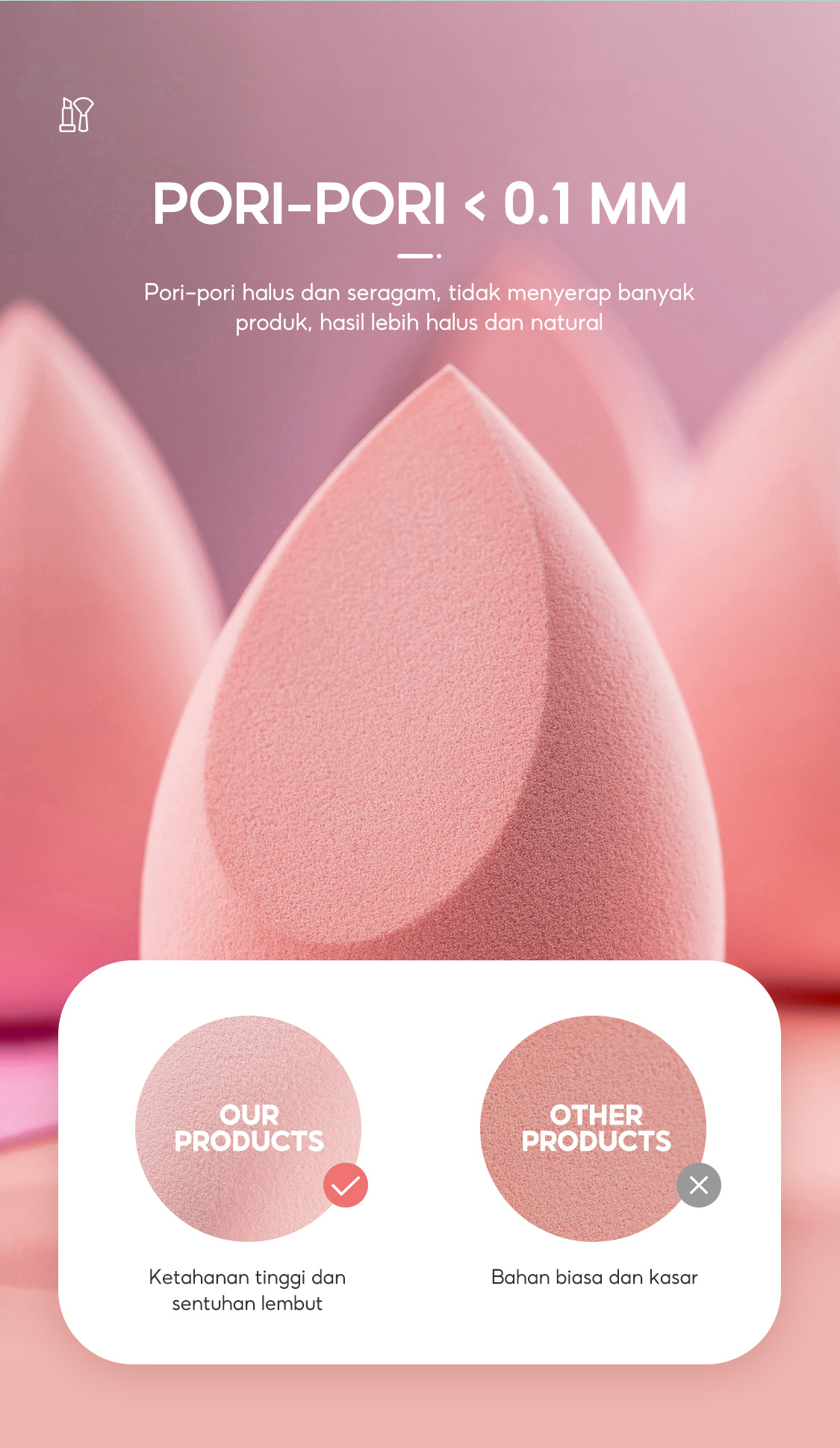 Jual OHSOME - Dulce Luna/ La Motti Cross Section Storage Beauty Blender ...