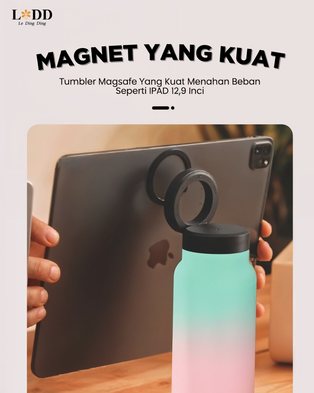 Jual Le Ding Ding-Tumbler Stainless Ring Magnet Phone Holder Double ...