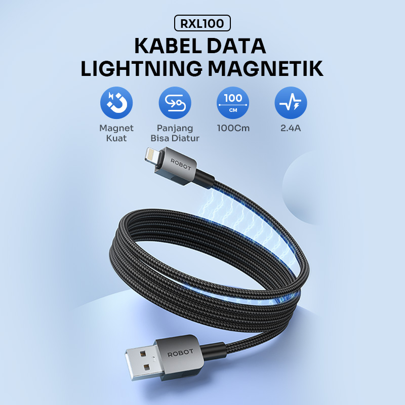 Jual ROBOT Kabel Data Magnetik Fast Charging 65W Kabel Charger Type C ...